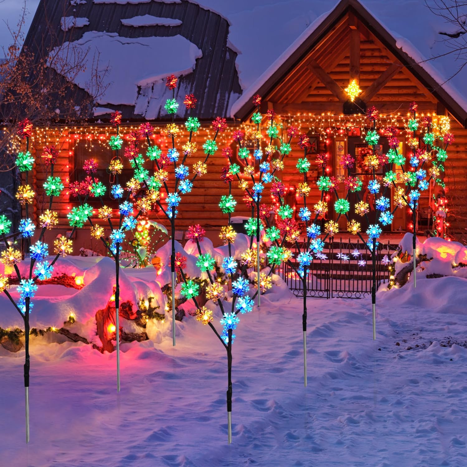 Amazon.com : Christmas Decorations Outside 4 Set Solar Christmas ...