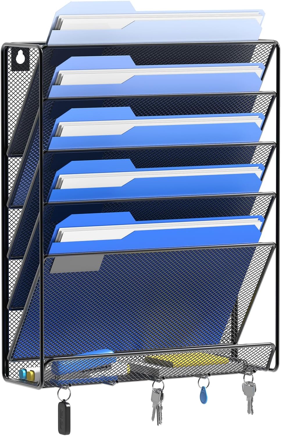 Amazon.com : OUTWOLF Hanging Wall File Organizer with Hooks, 6 Tier ...