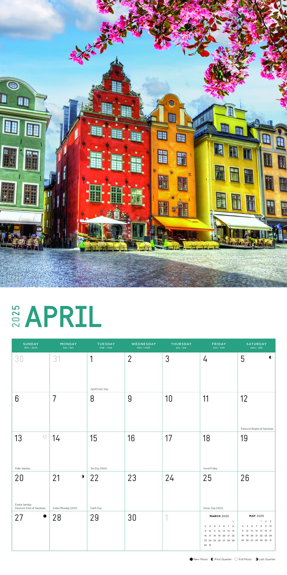 2025 Sweden Monthly Wall Calendar by Bright Day, 12 x 12 Inch Stockholm ...