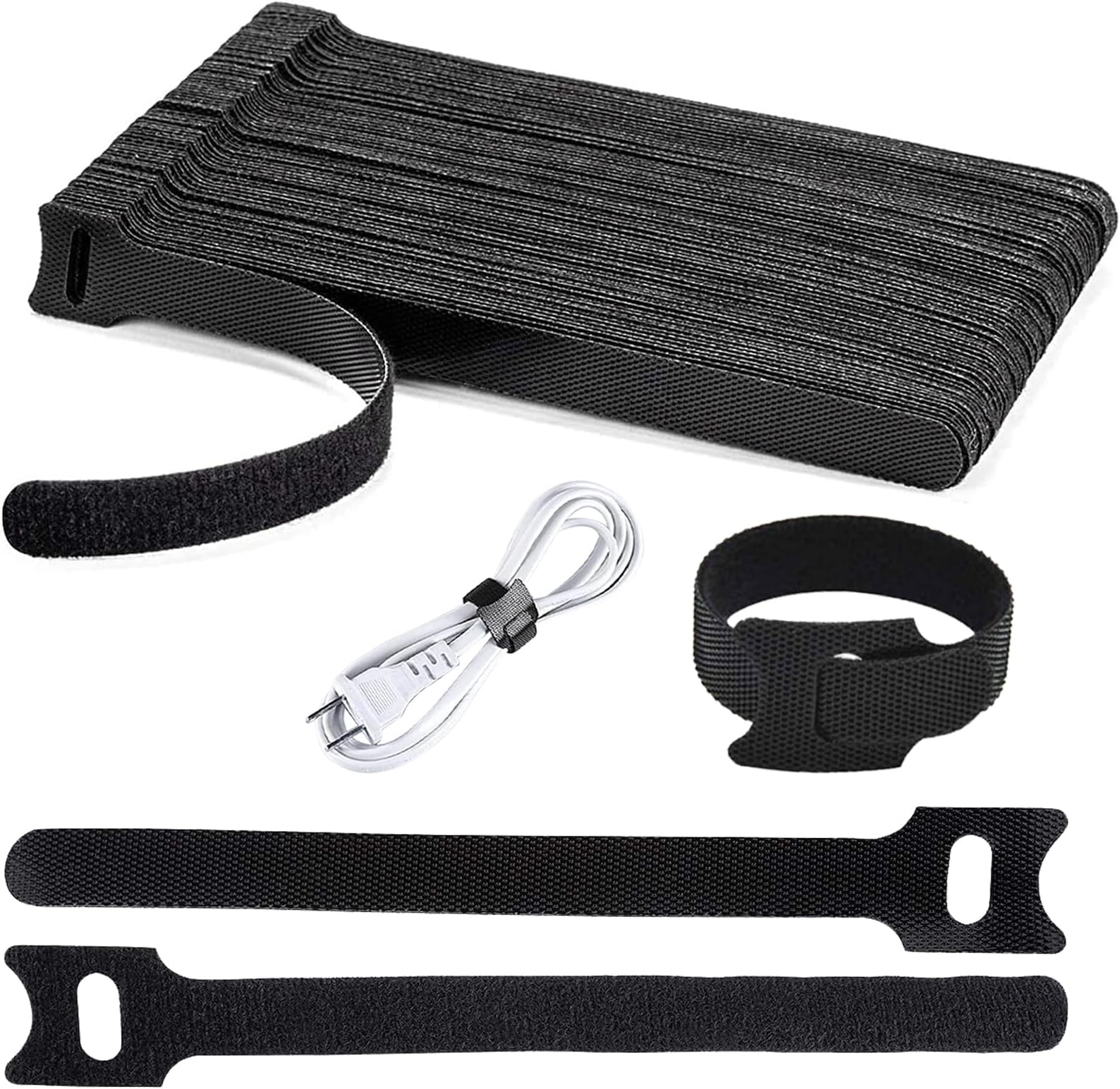 Redreo 60PCS kabelbinder klettband wiederverwendbare Klett Kabelbinder ...