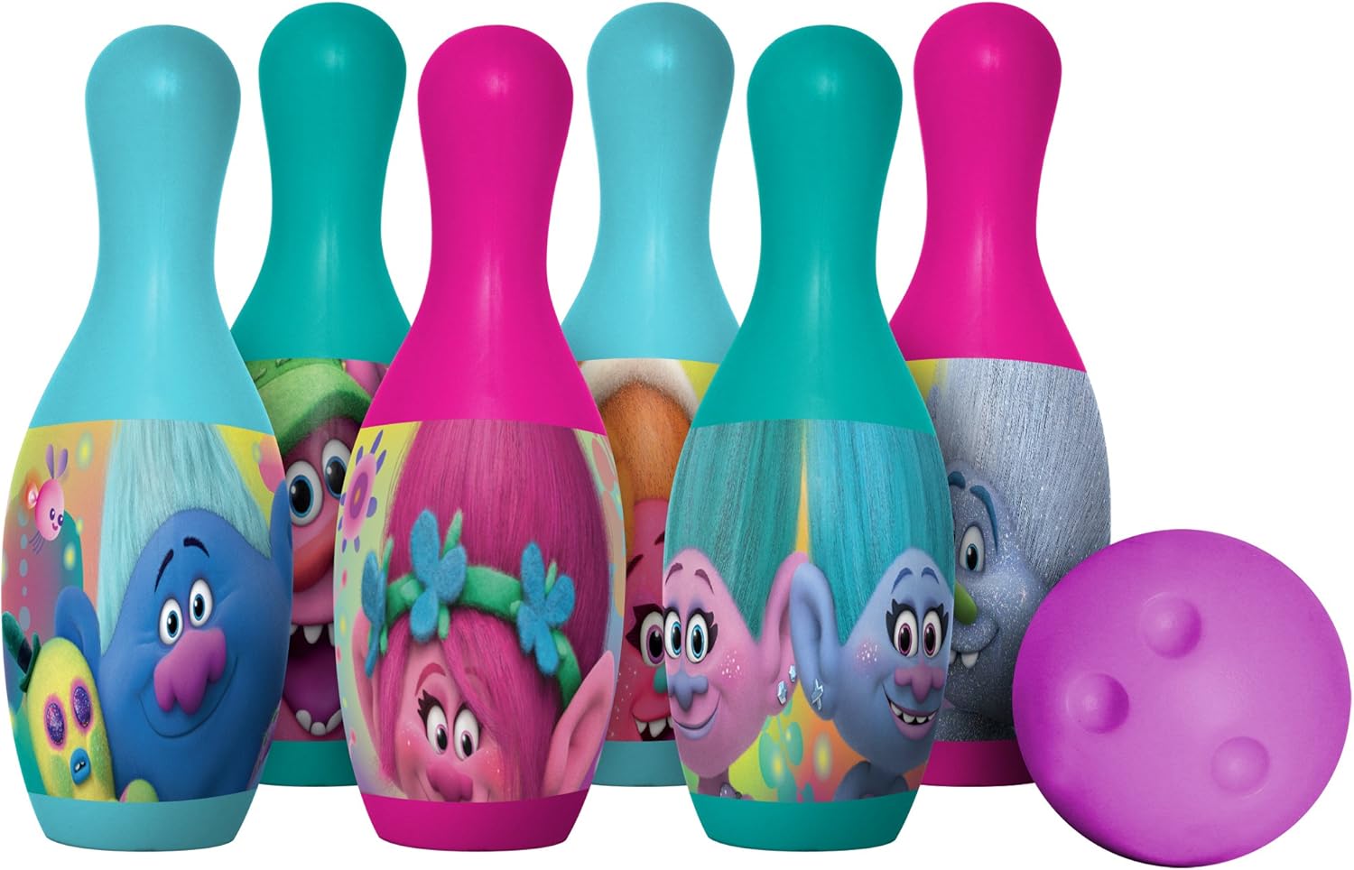 Amazon.com: Hedstrom, Dreamworks Trolls Plastic Bowling Set Game ...