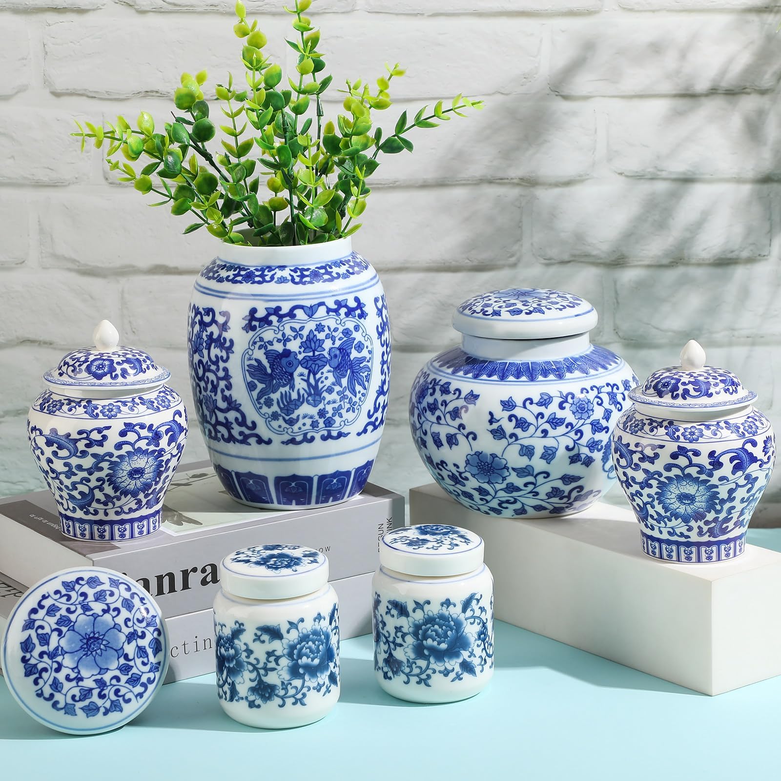 Amazon.com: Spode Blue Italian Spice Jars | Set of 6 | Beautiful and ...