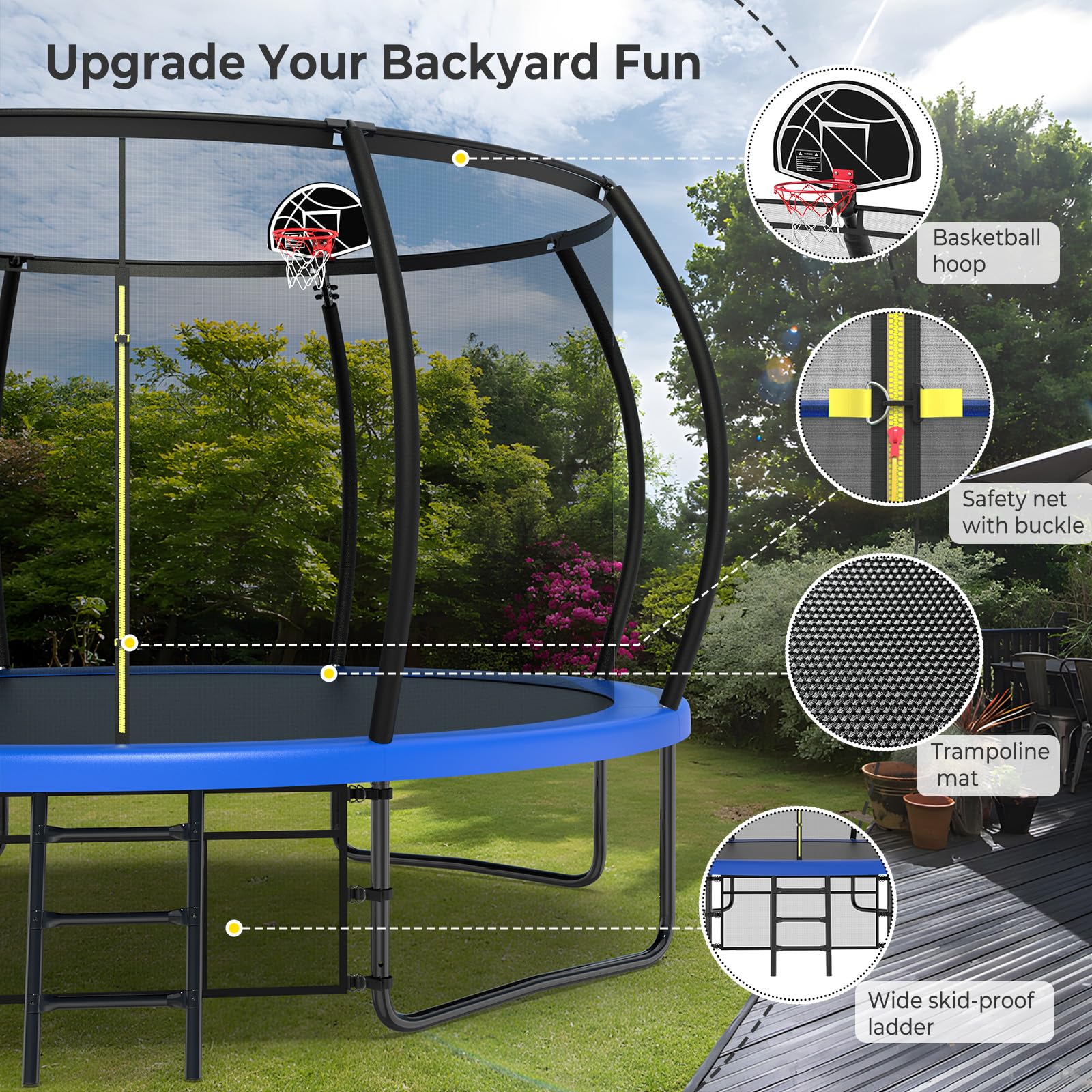 Snapklik.com : Lyromix 12FT Outdoor Trampolines For Kids And Adults ...