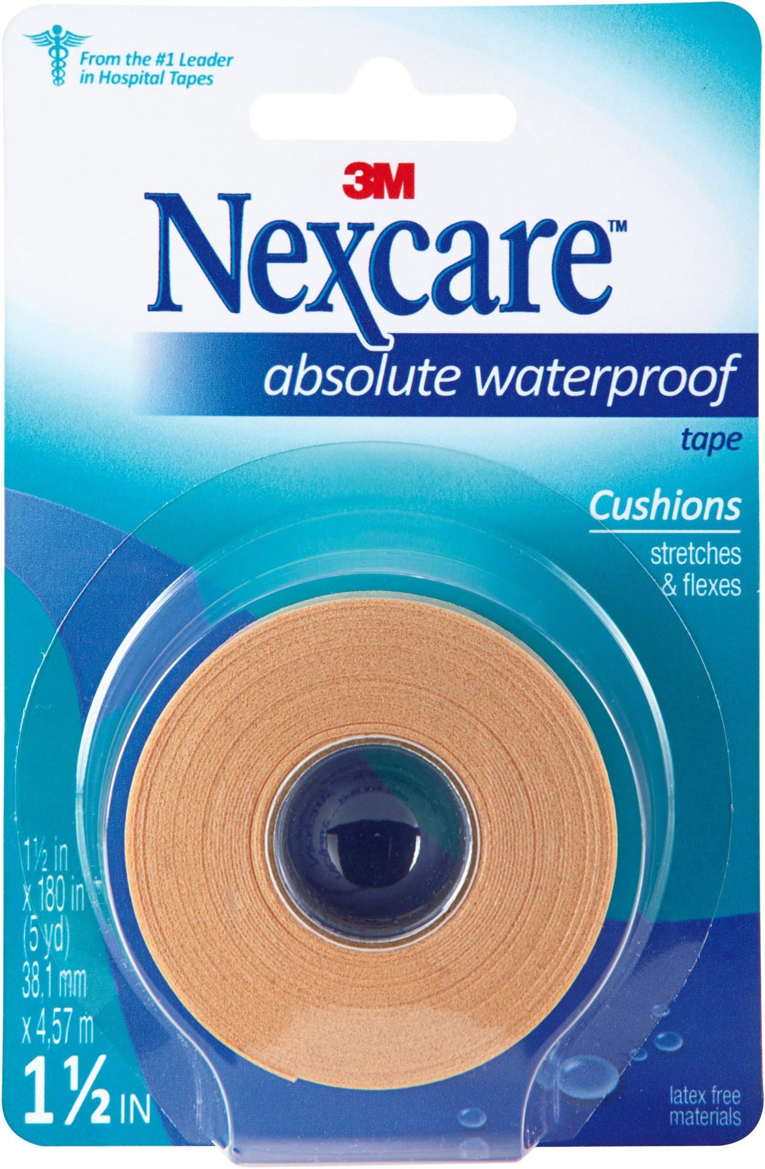 Amazon.com: Nexcare Absolute Waterproof Wide Tape, 1.5' X 5 yd. Per ...