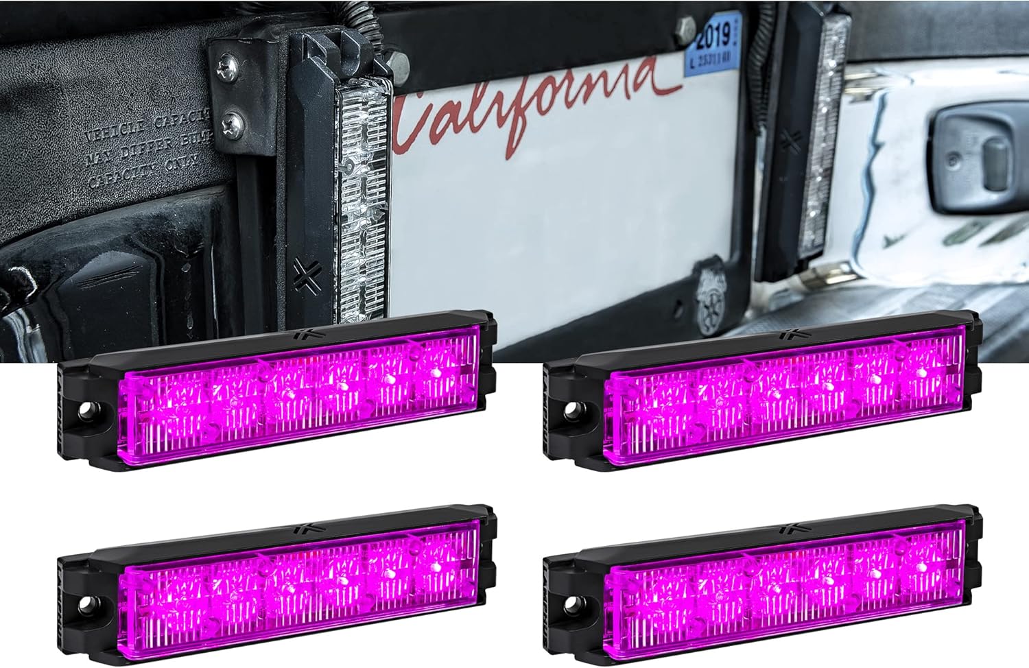 Amazon.com: 4pc NanoFlare 5.25" 6W PURPLE LED Flashing Strobe Light ...