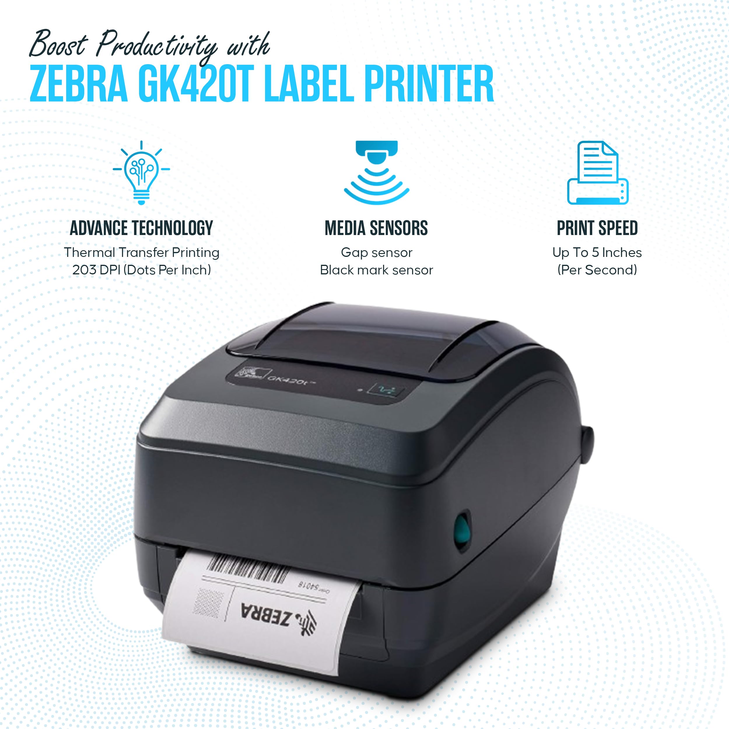 Snapklik.com : GK420T Zebra Thermal Transfer Monochrome Desktop Printer ...