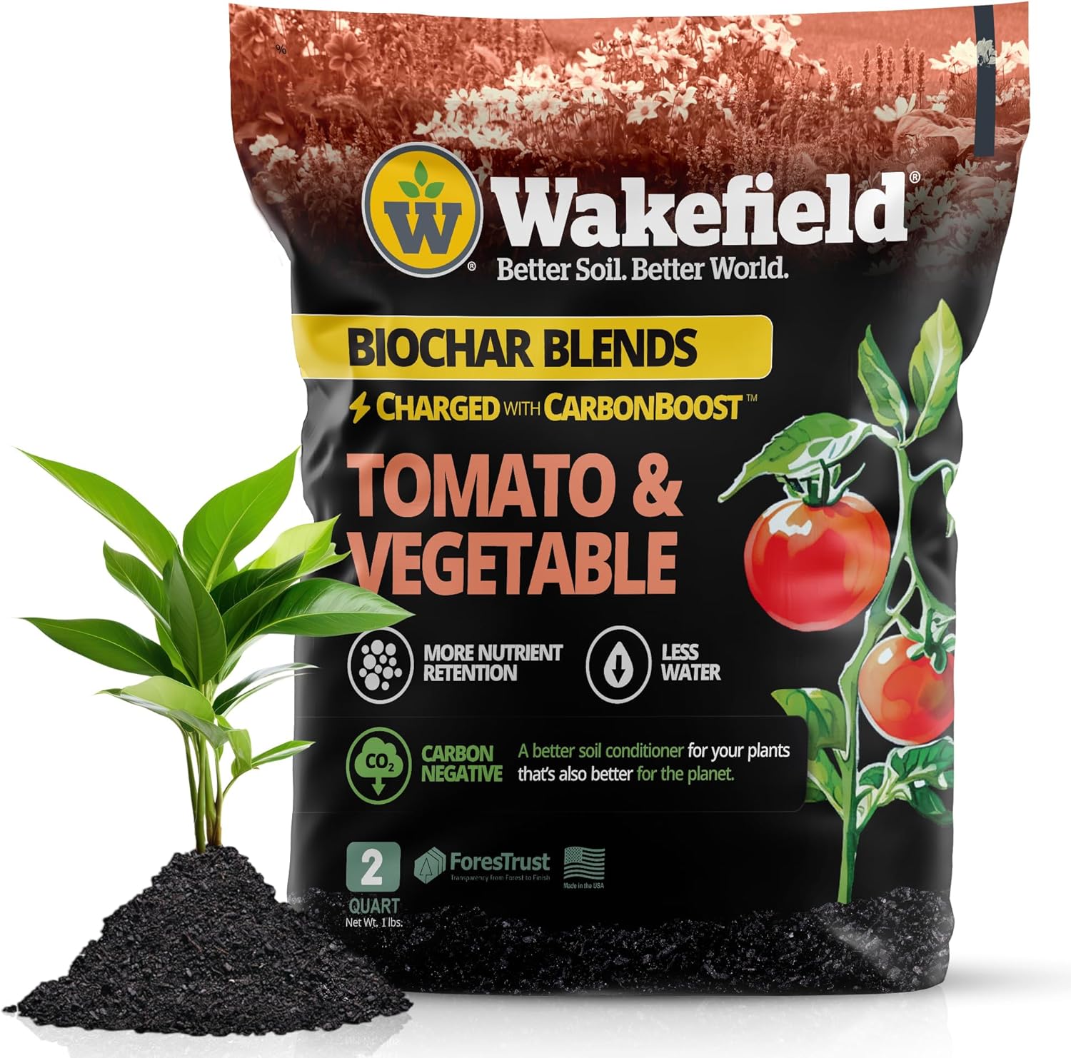 Amazon.com : Wakefield Premium Biochar Blend – Organic Potting Soil for Vegetables, Tomatoes ...