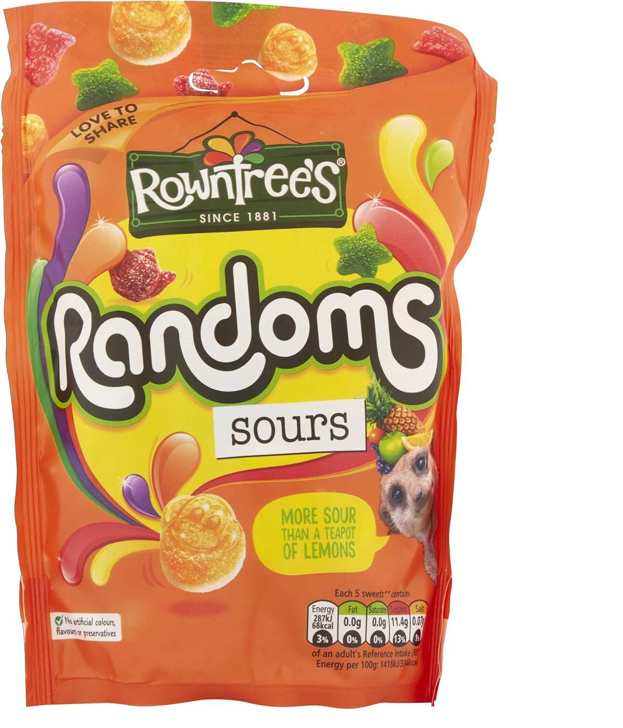 Rowntrees Randoms Sours Sweets Sharing Bags, 8 x 140 g : Amazon.co.uk ...