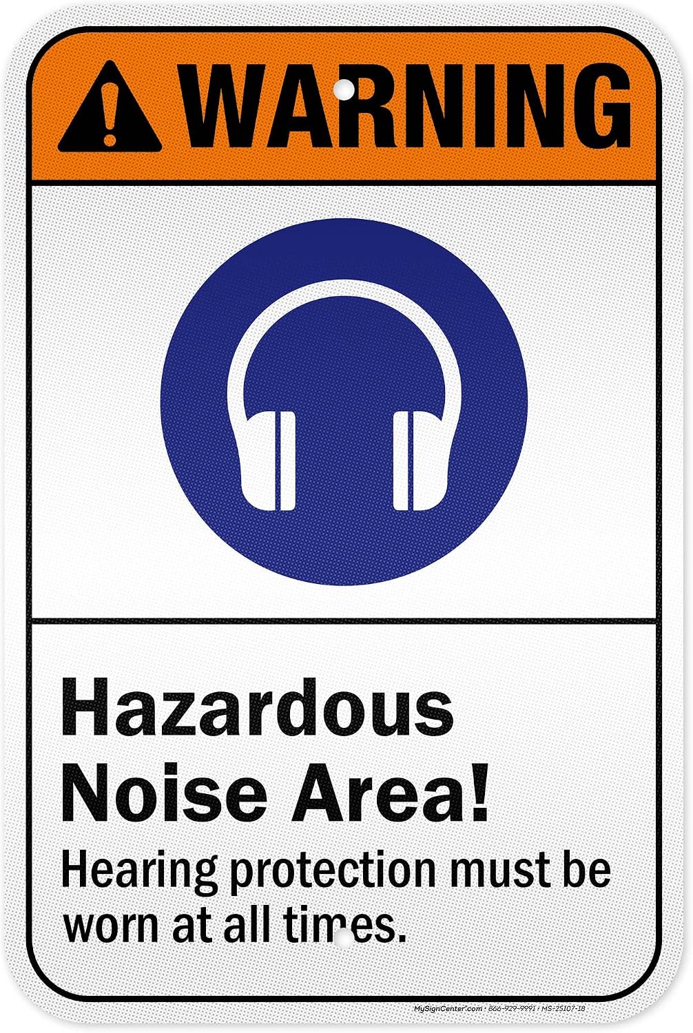 Amazon.com : Warning Hazardous Noise Area Hearing Protection Must Be ...
