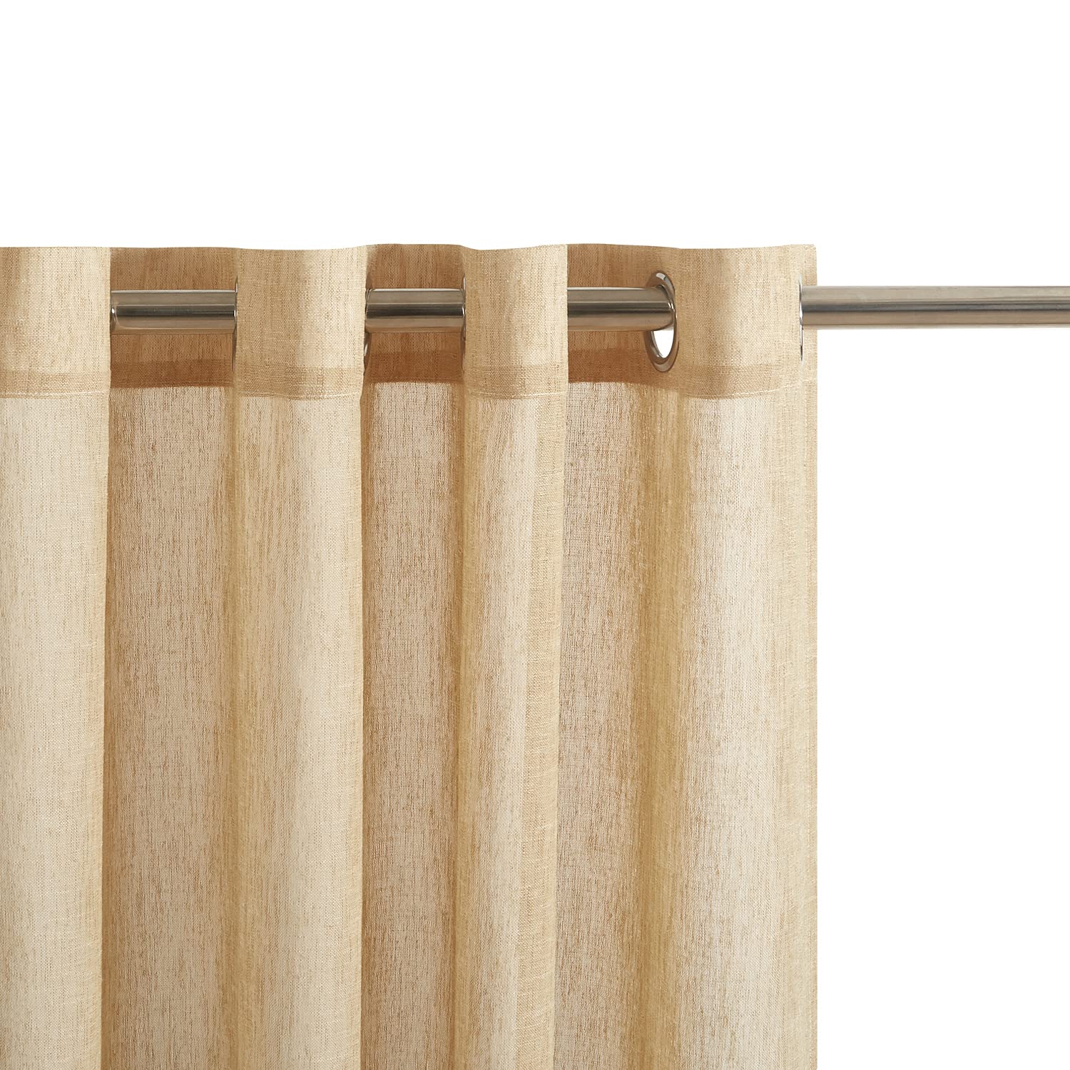 LoyoLady Khaki Linen Curtains 102 inches Long 2 Panels Set, Sheer Linen ...