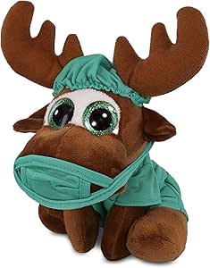 Amazon.com: DolliBu Small Moose Doctor Plush Toy - Super Soft Moose ...