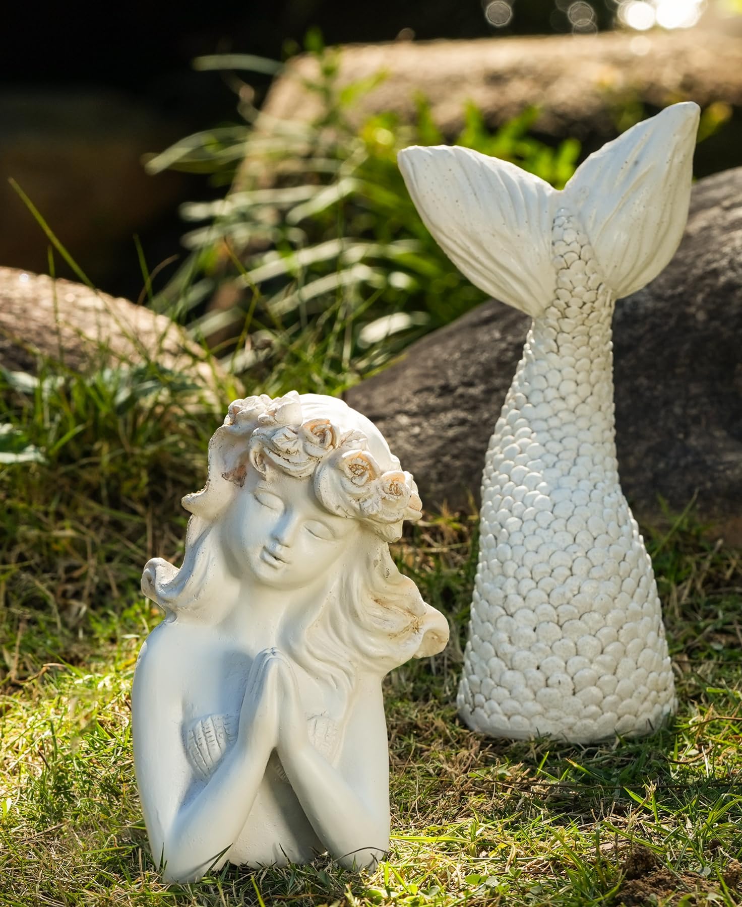 Amazon.com : 2-Pc. Mermaid Garden Statue : Patio, Lawn & Garden