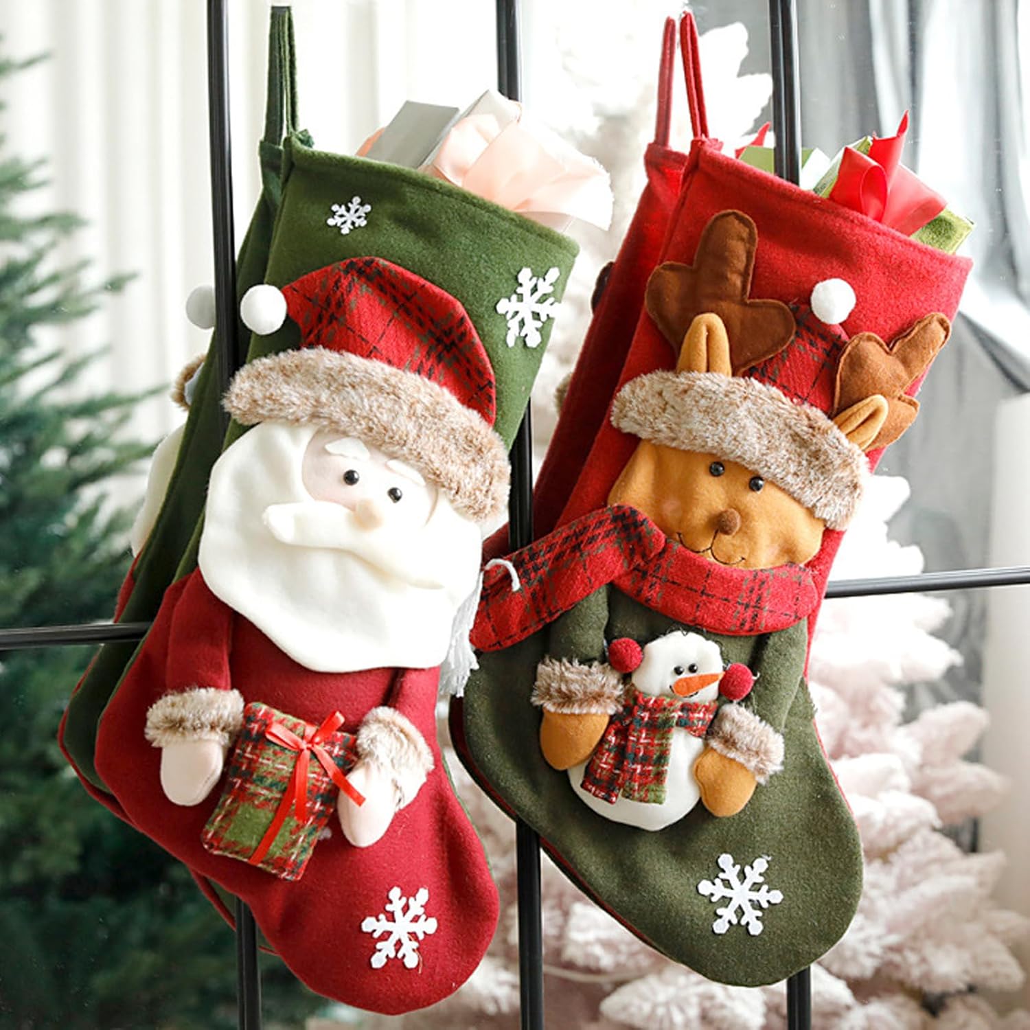 Amazon.com: AYQQE Gnome Christmas Stocking, 18’’ Red Christmas ...
