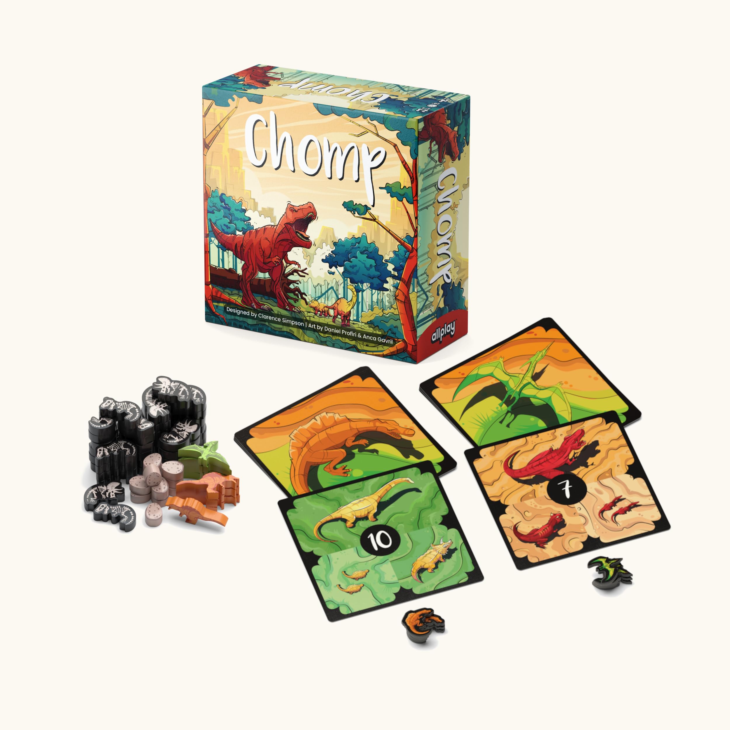 Buy AllPlay Chomp Board Game Bundle - Base Game - Flyers & Scavengers Expansion - Wooden Meeple ...