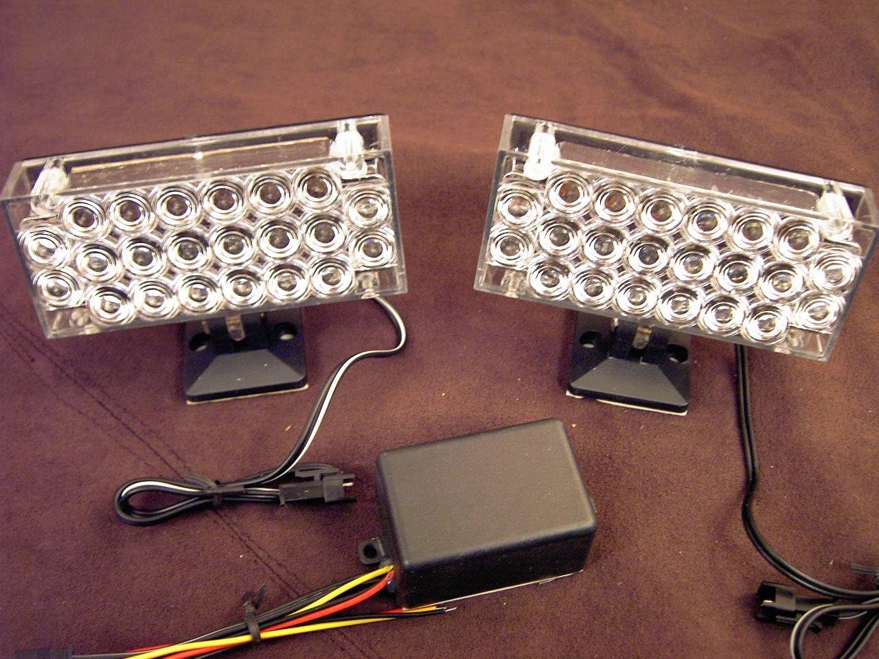 2x22 LED 12 Volt Blue Grill / Bumper Type R Strobe Light Beacon ...