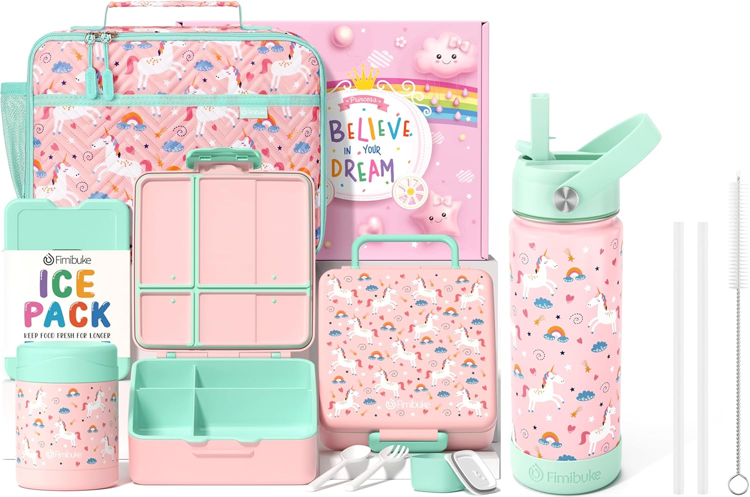 Amazon.com: Fimibuke Kids Bento Lunch Box Set with 4 Compartments ...