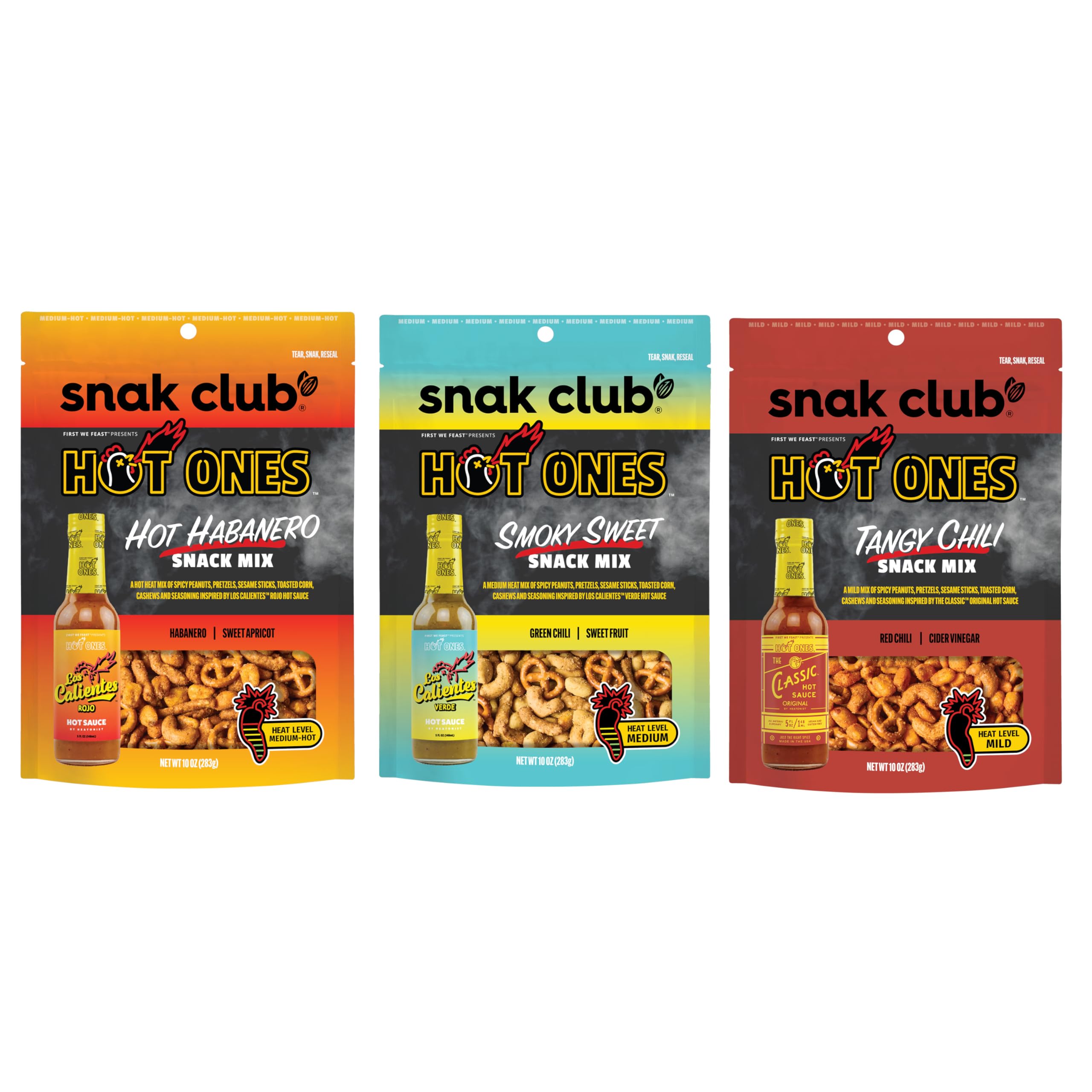 Amazon.com: Snak Club x Hot Ones Snack Mix, Hot Habanero, Sweet Smoky ...