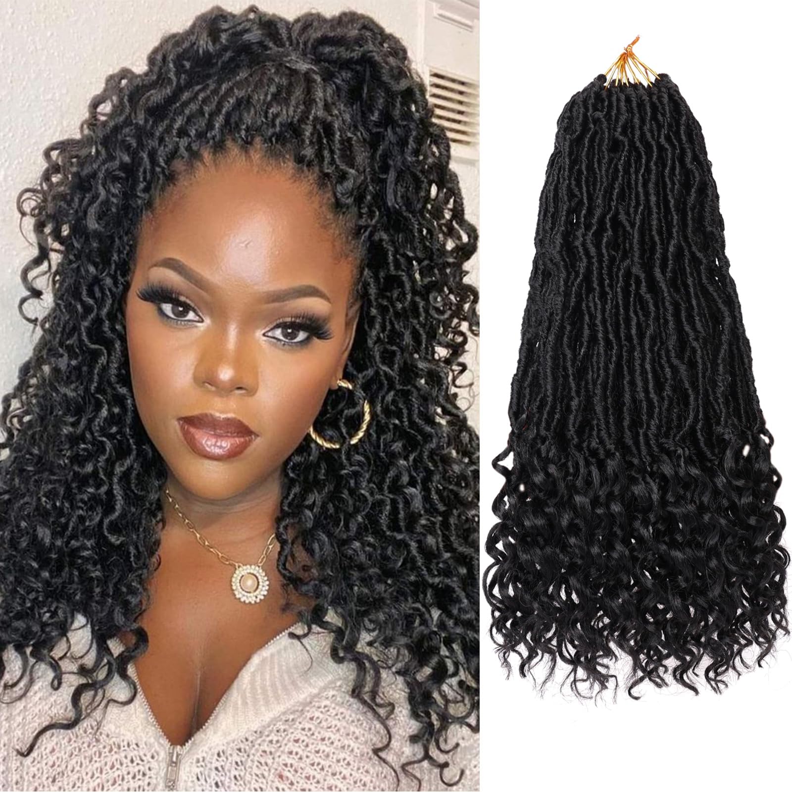 Amazon.com : 14 Inch Faux Locs Crochet Hair 7 Packs New Goddess Locs ...