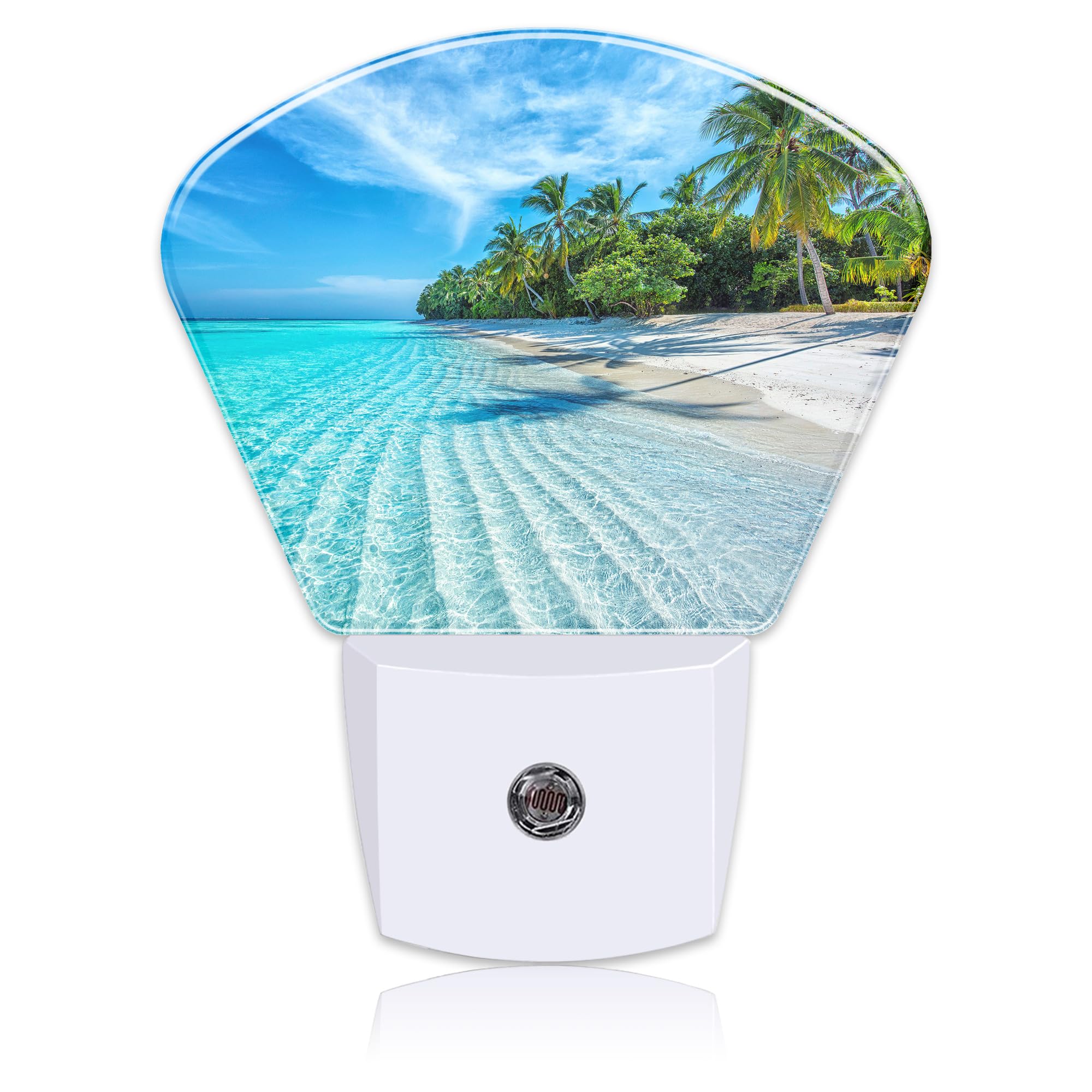 Uiaoiais Ocean Beach Night Light for Kids Girls Boys, Tropical Palm ...