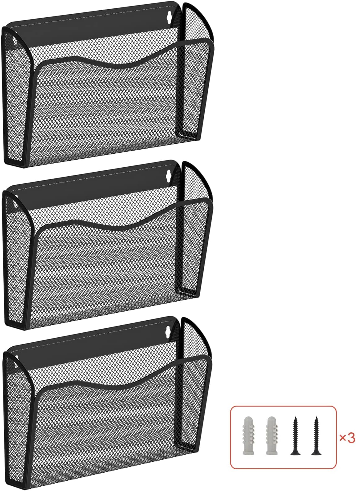 Amazon.com: Lorell Black Mesh Wire Wall Pocket : Office Products