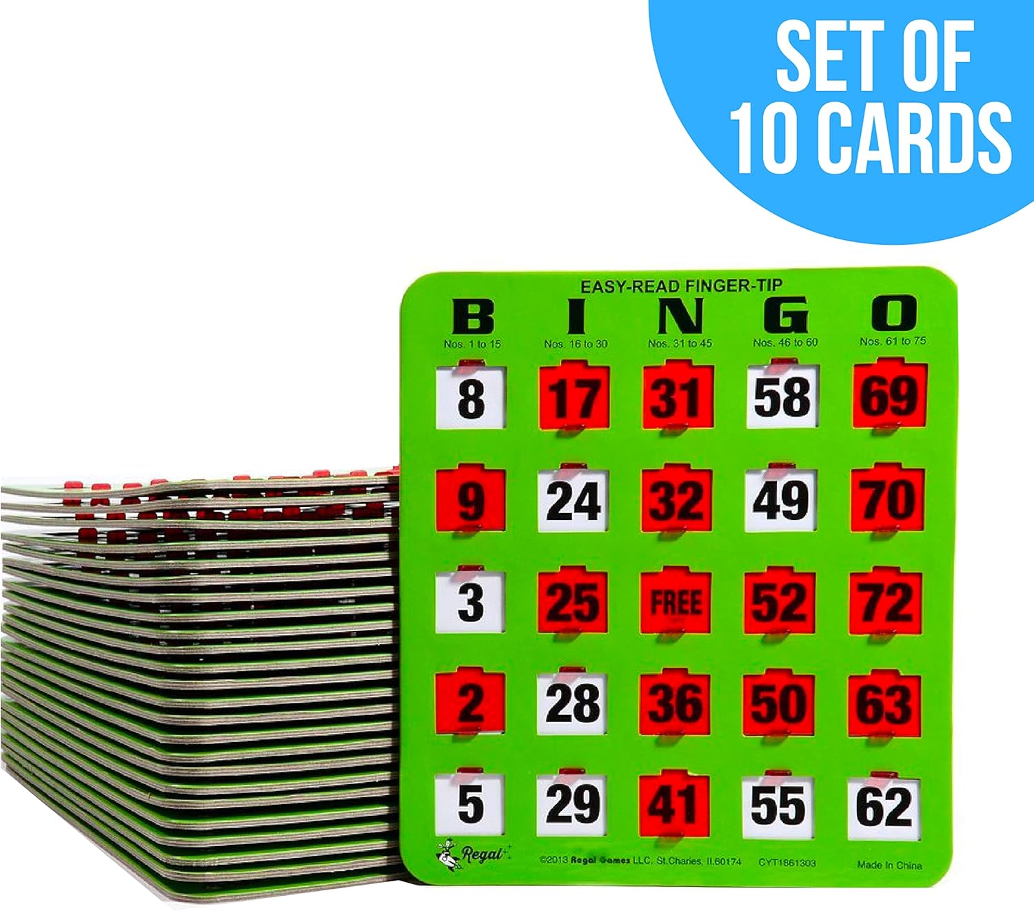 Shutter Slide Bingo Cards Only – 8” x 9” – 5-Ply Green Cardstock – Easy ...