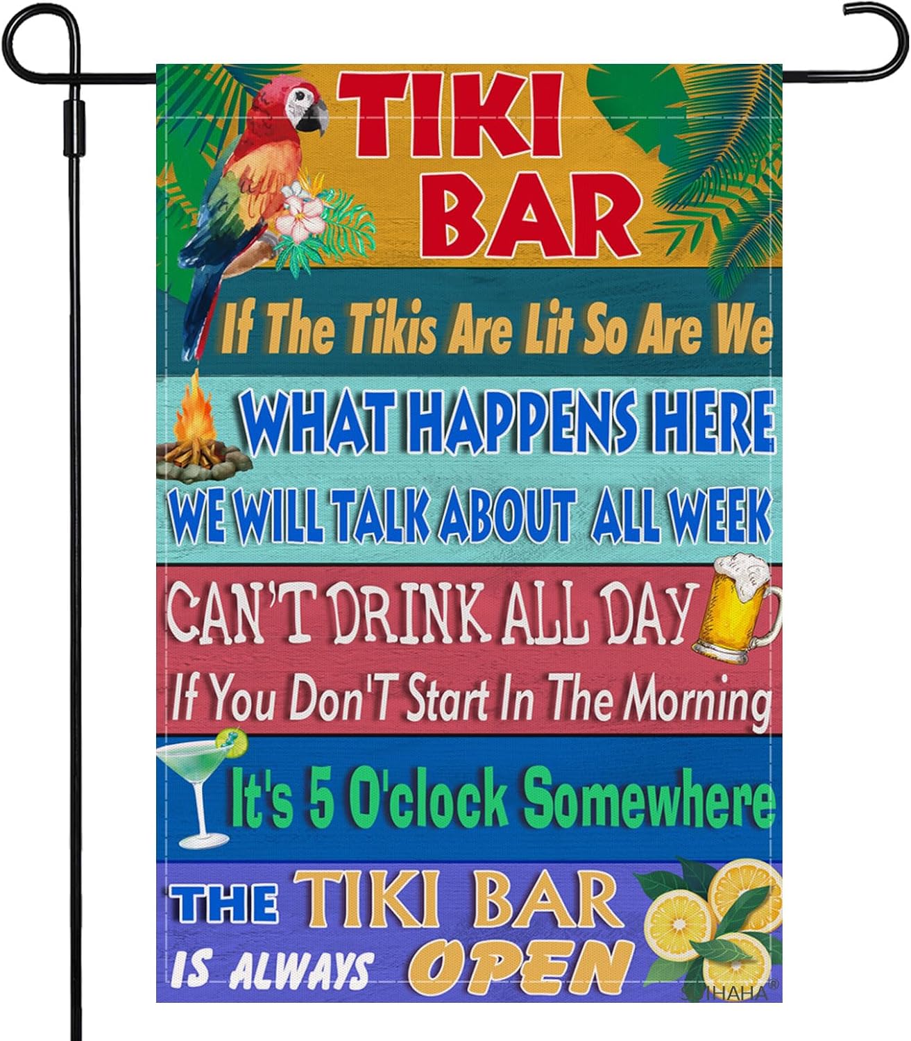 Amazon.com : Tiki Bar Garden Flag Double Sided Flags Holiday Yard Decor ...