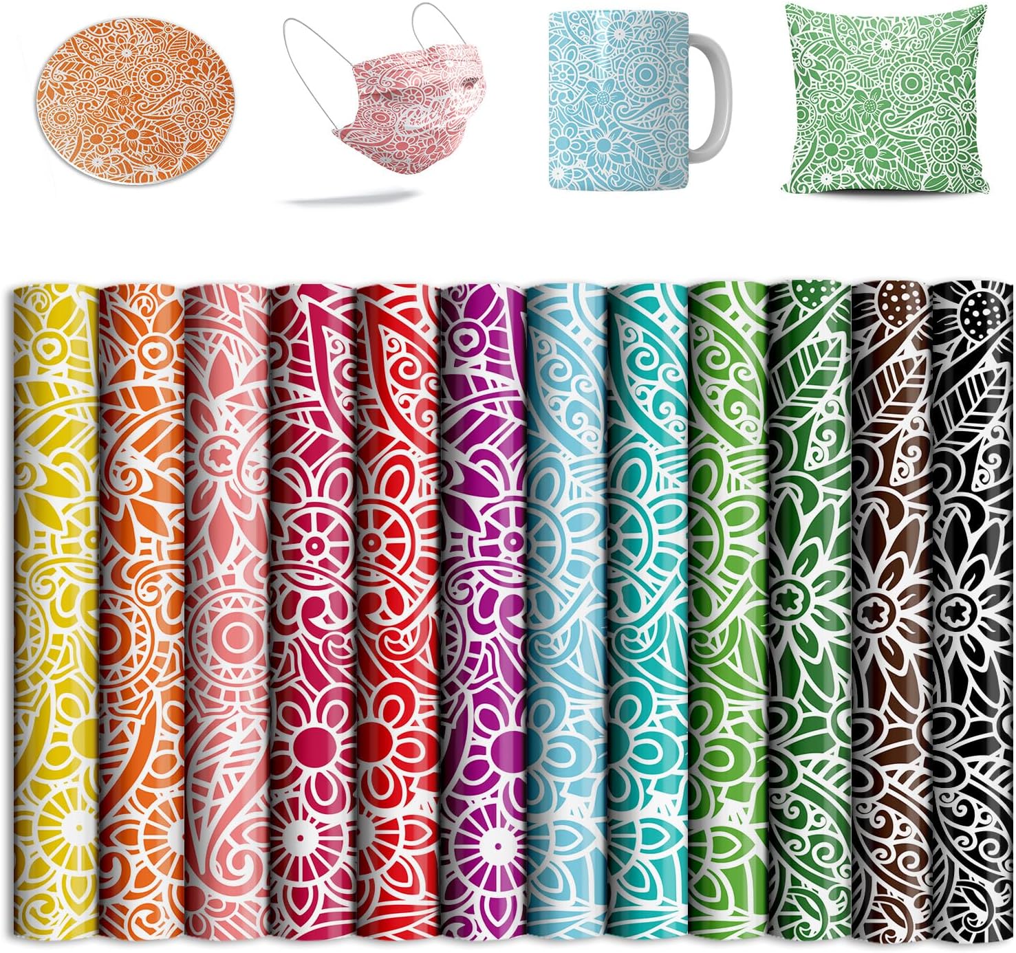 Amazon.com: Mandala Sublimation-Transfer-Ink-Sheets for Tumblers Blanks ...
