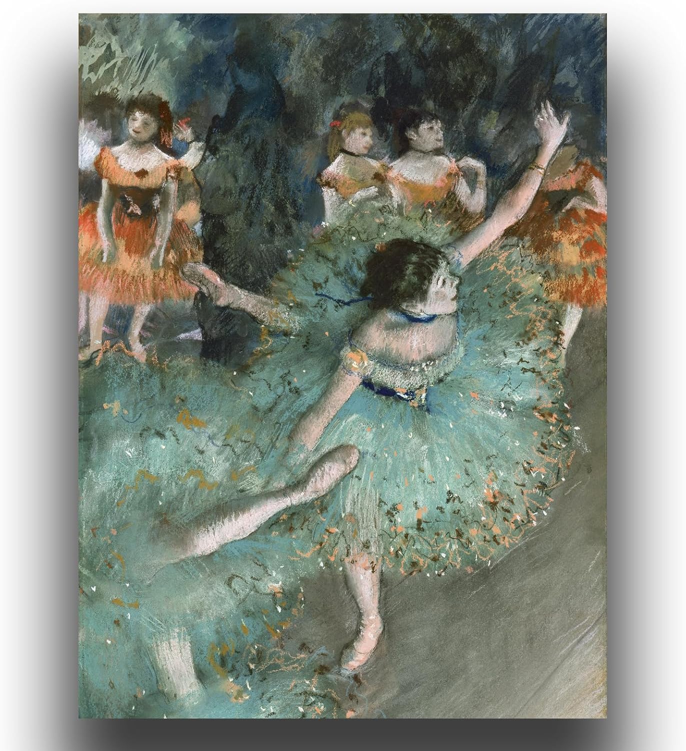OKRA Edgar Degas Poster - Green Dancer Canvas Wall Art - Reproduction ...