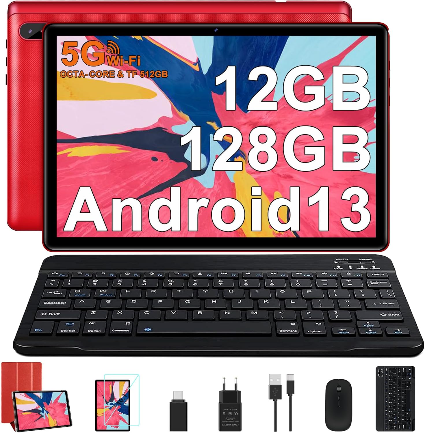 FACETEL Tablet Android 13 Octa-Core 2.0 GHz Tablets 2023 12GB RAM 128GB ...