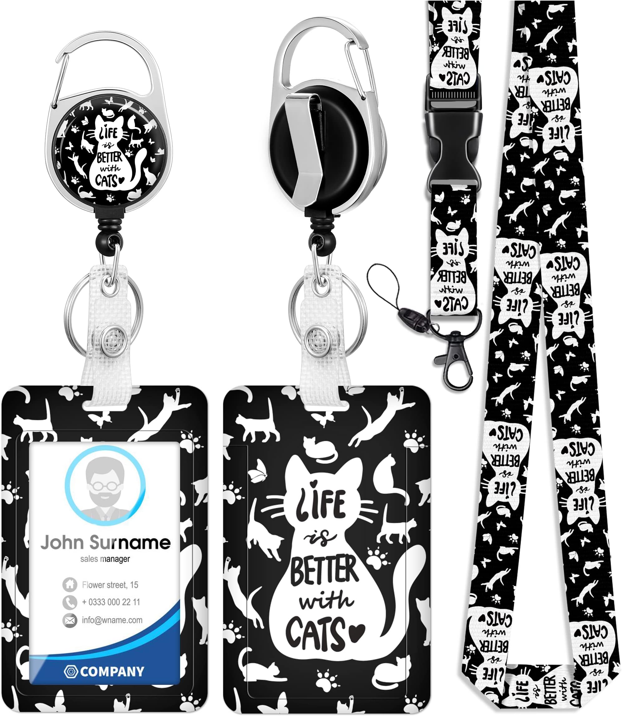 Amazon.com : Plifal ID Badge Holder with Lanyard and Retractable Badge ...