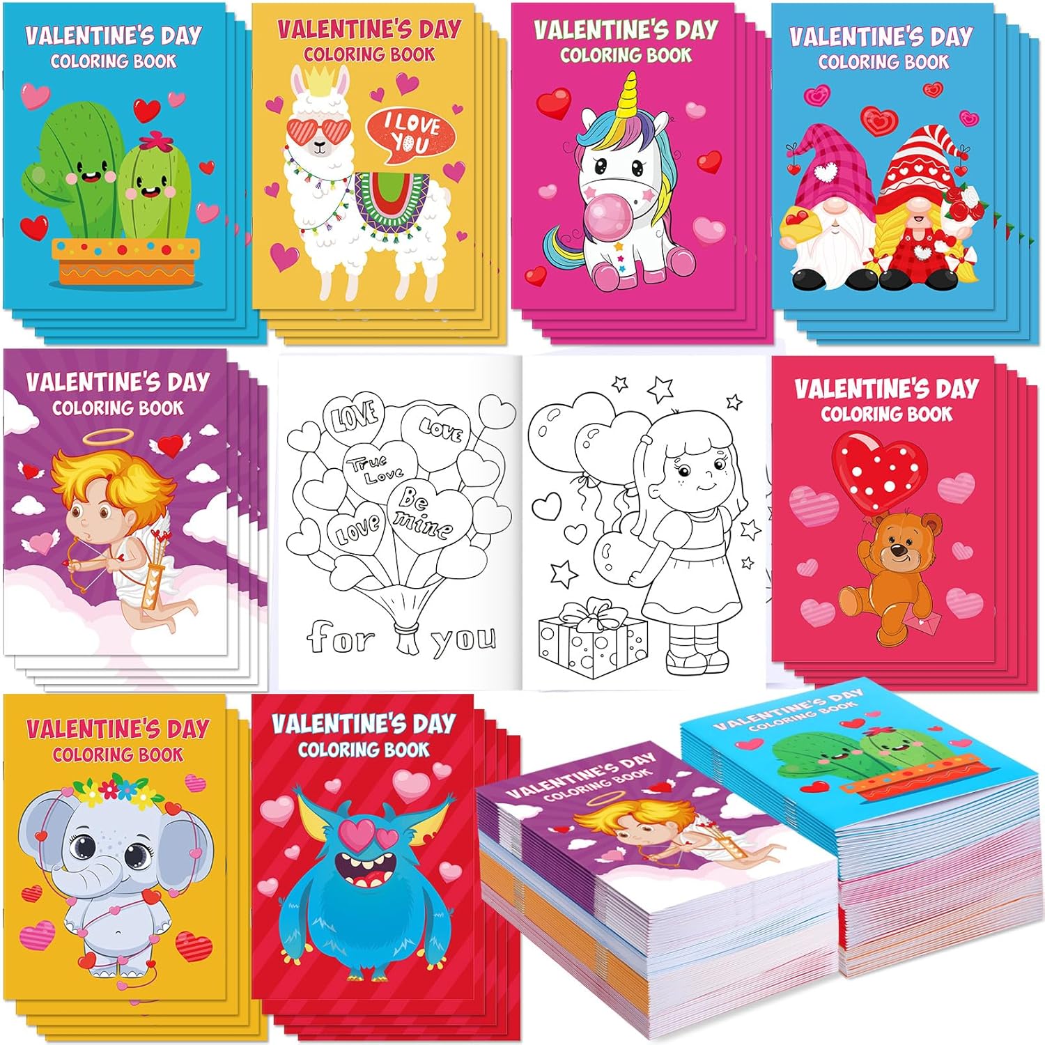 Amazon.com: Remuuly 120 Pcs Valentines Day Coloring Book for Kids Bulk ...