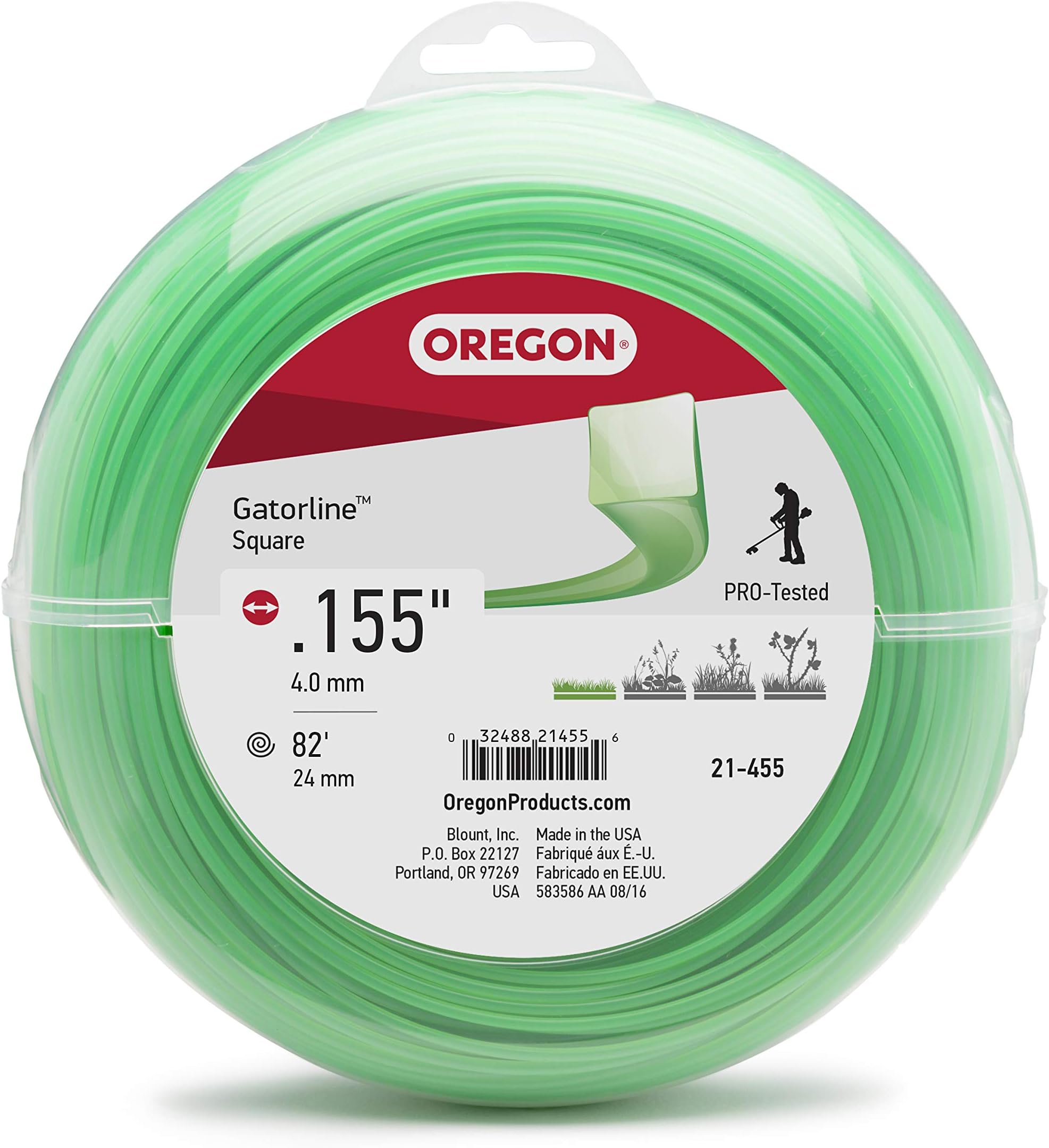 Amazon.com : Oregon 21-470 Gatorline Square String Trimmer Line .170 ...