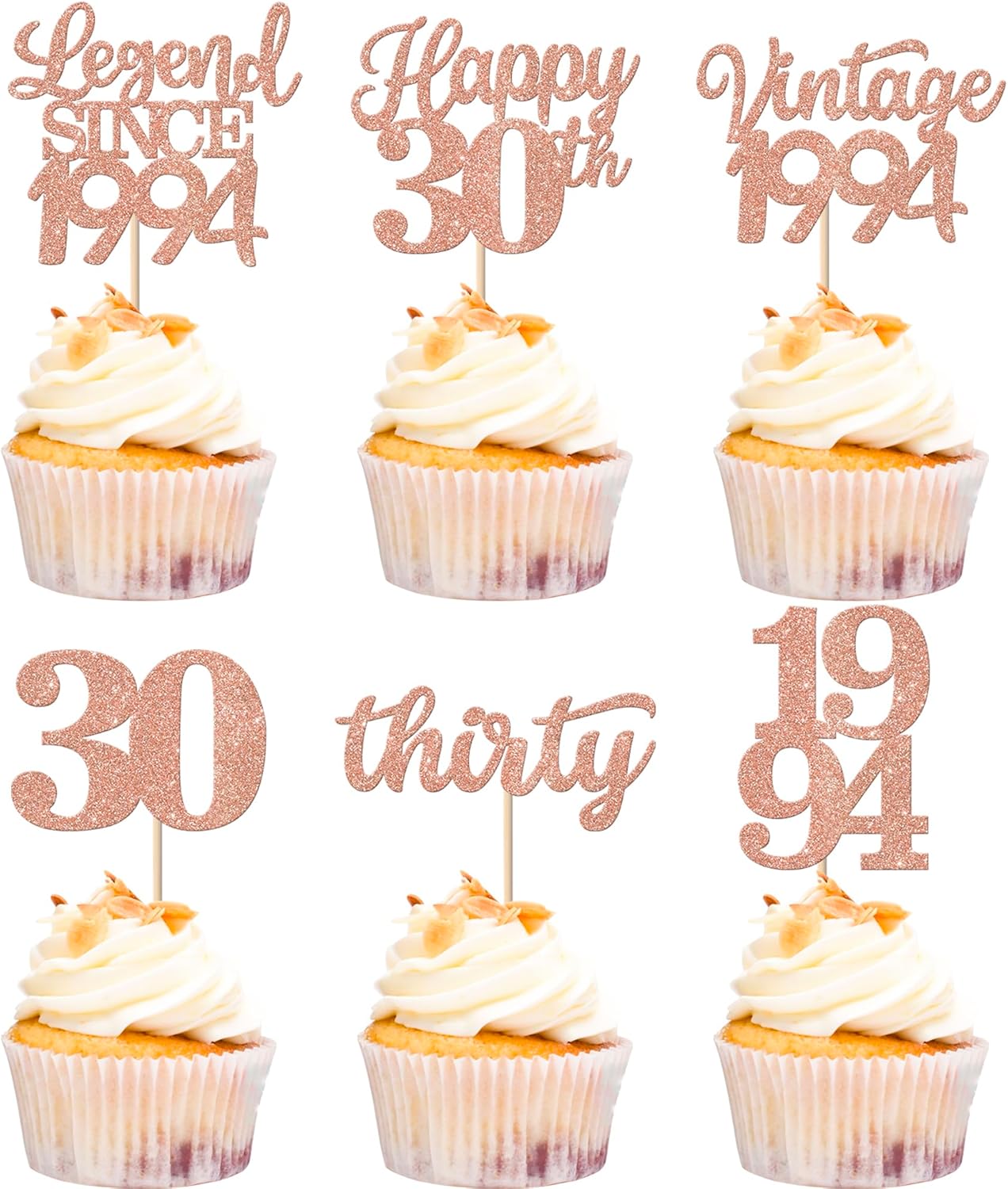 Amazon.com: Rsstarxi 48 Pack Vintage 1994 Cupcake Toppers Legend Since ...