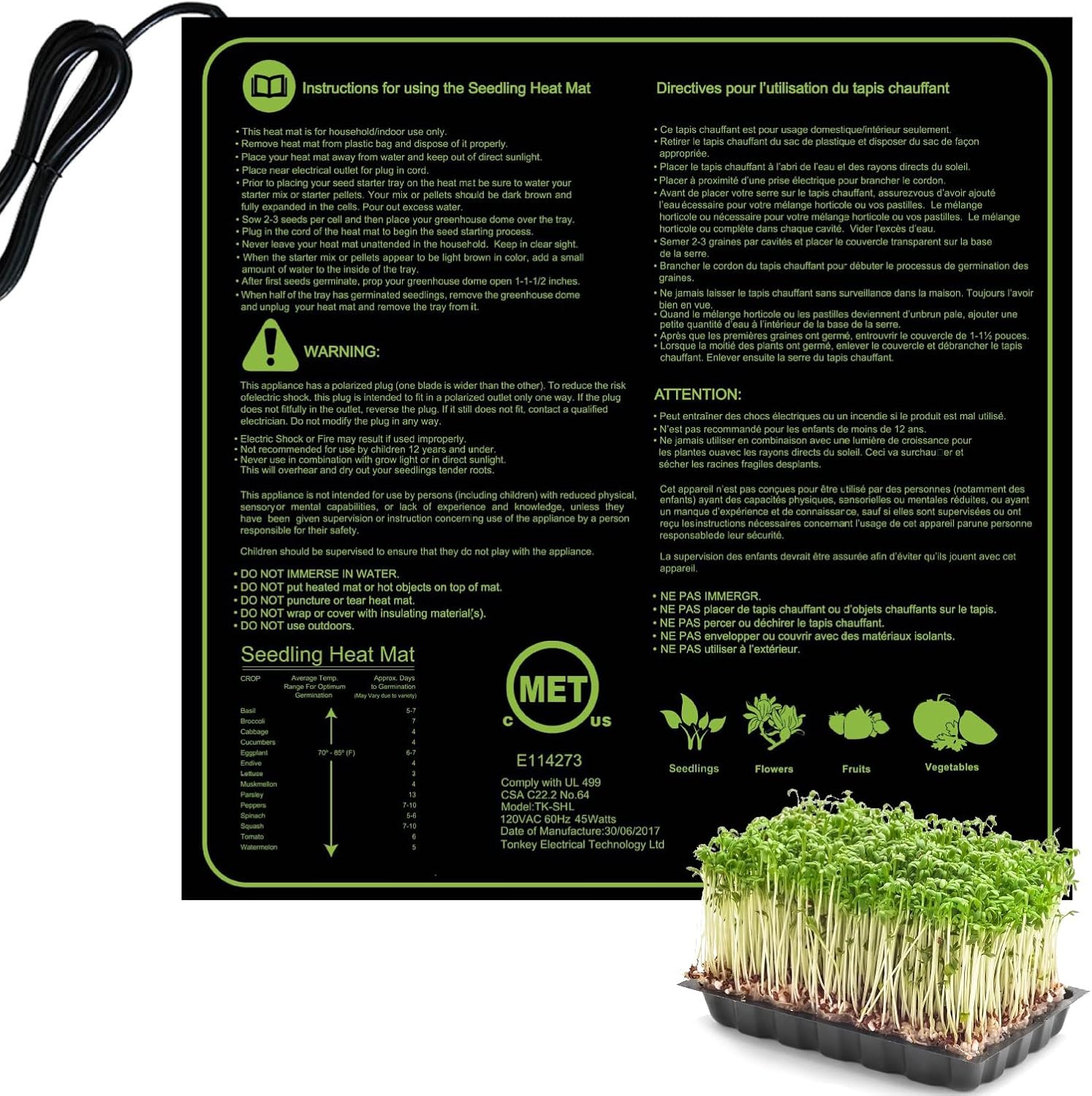 Holzsammlung Seeding Heat Mat Indoor Greenhouse Plant Warming Pad ...