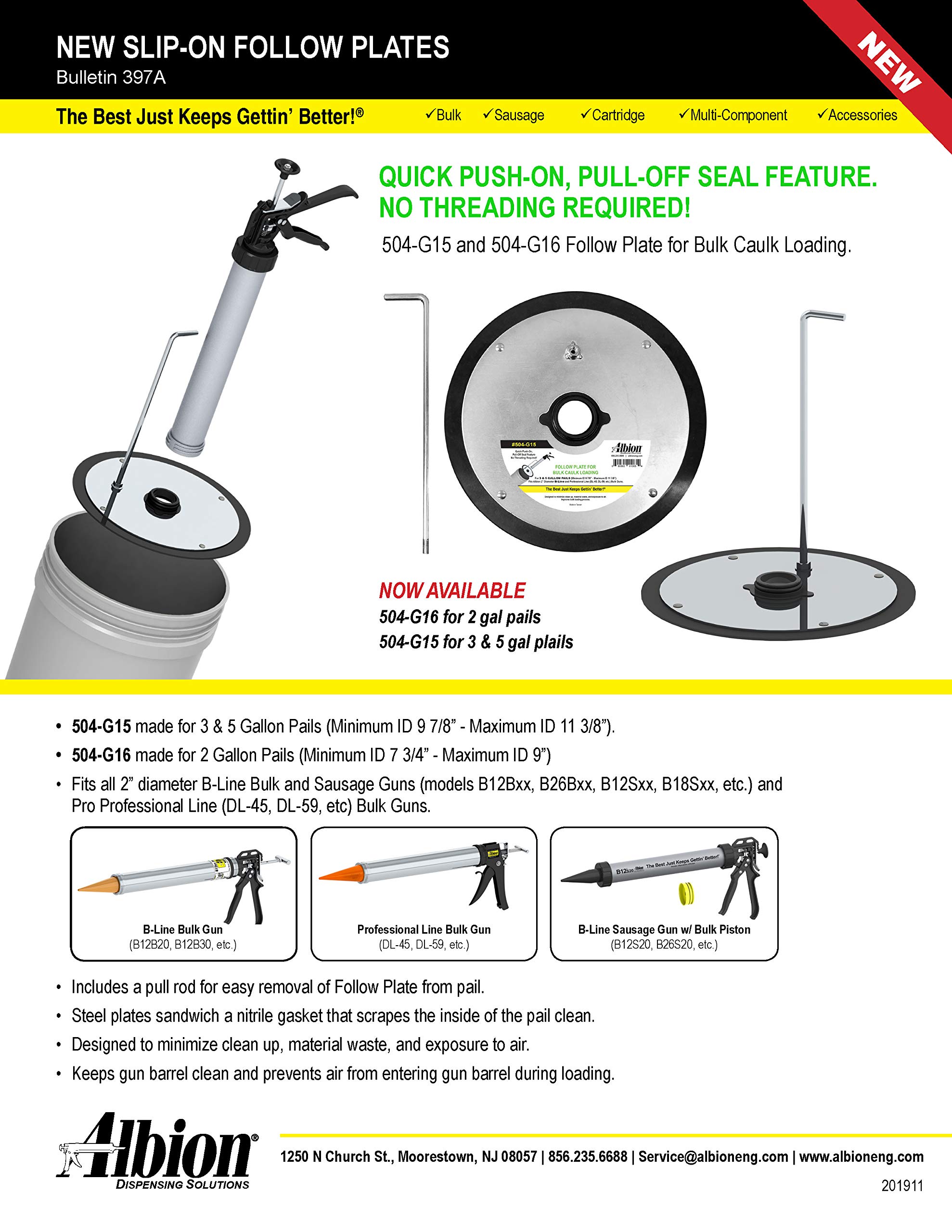 Snapklik.com : Albion Engineering 504-G15 Slip-on Follow Plate For 5 ...