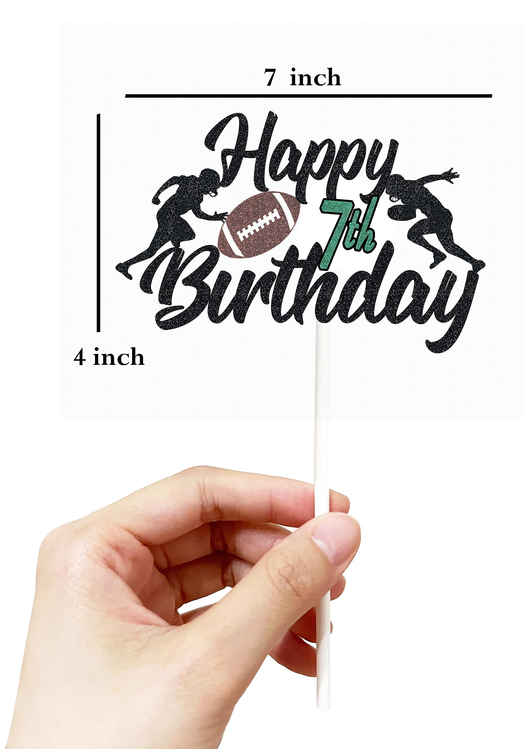 Snapklik.com : Happy 7th Birthday Football Cake Topper Seven Years Old ...