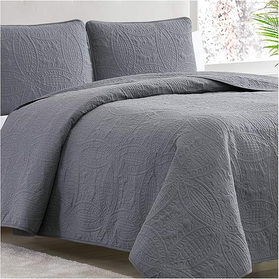 Amazon.com: Mellanni Bedspread Coverlet Set - King Bedding Cover with ...