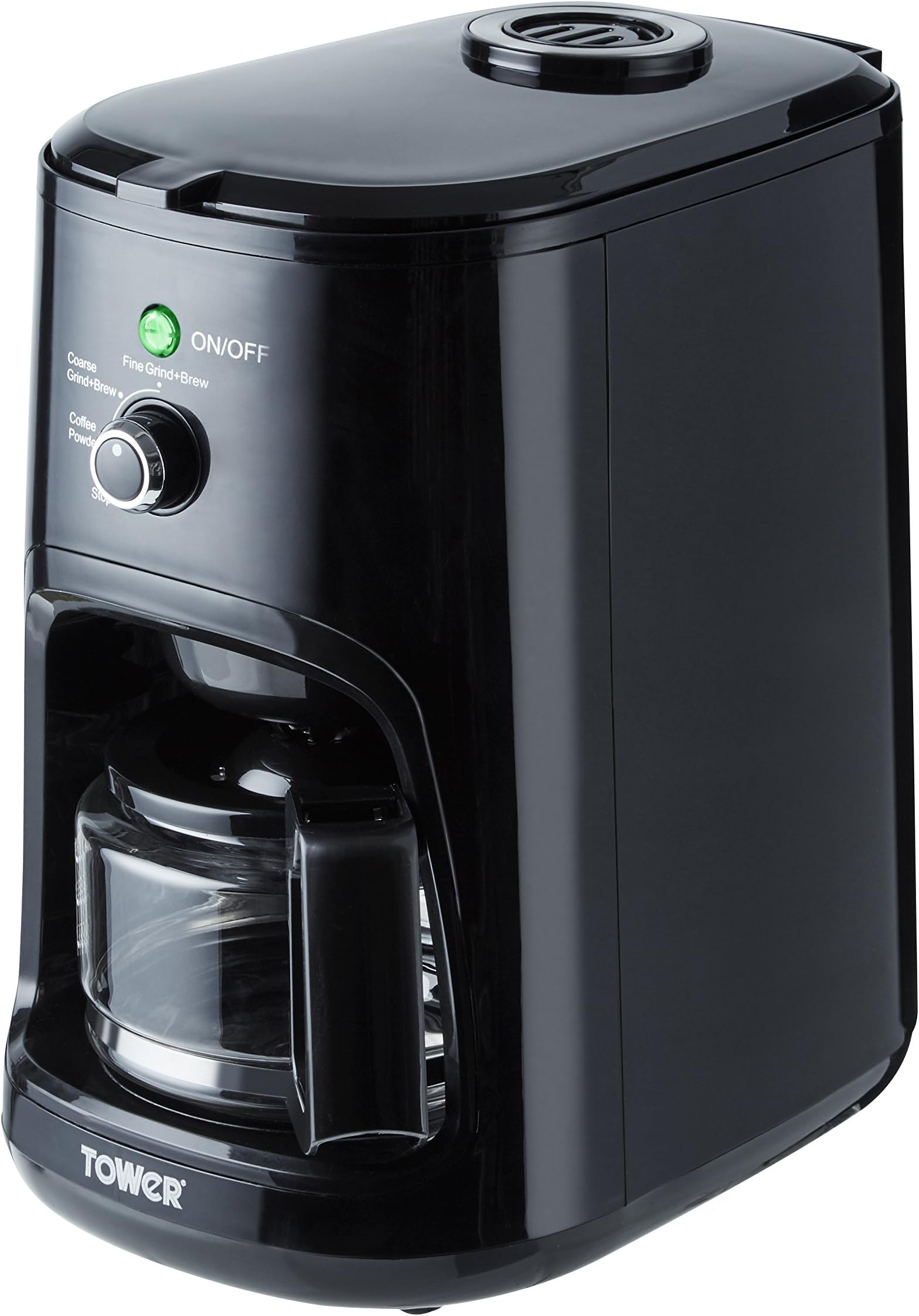 Tower T13005 Filter Coffee Machine with built in coffee grinder, Coarse ...