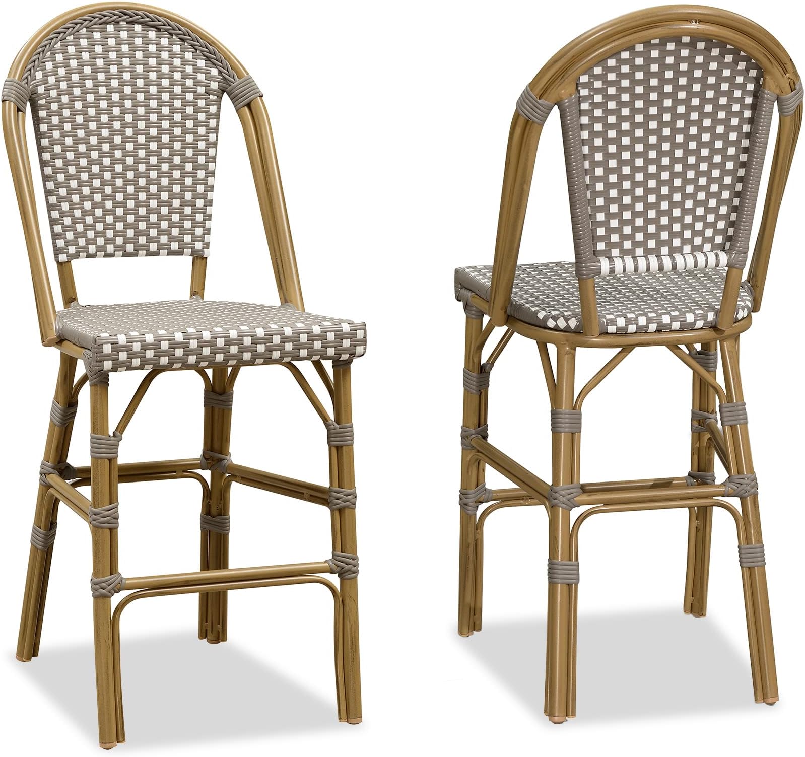Amazon.com : PURPLE LEAF French Counter Height Bar Stools Set of 2 ...