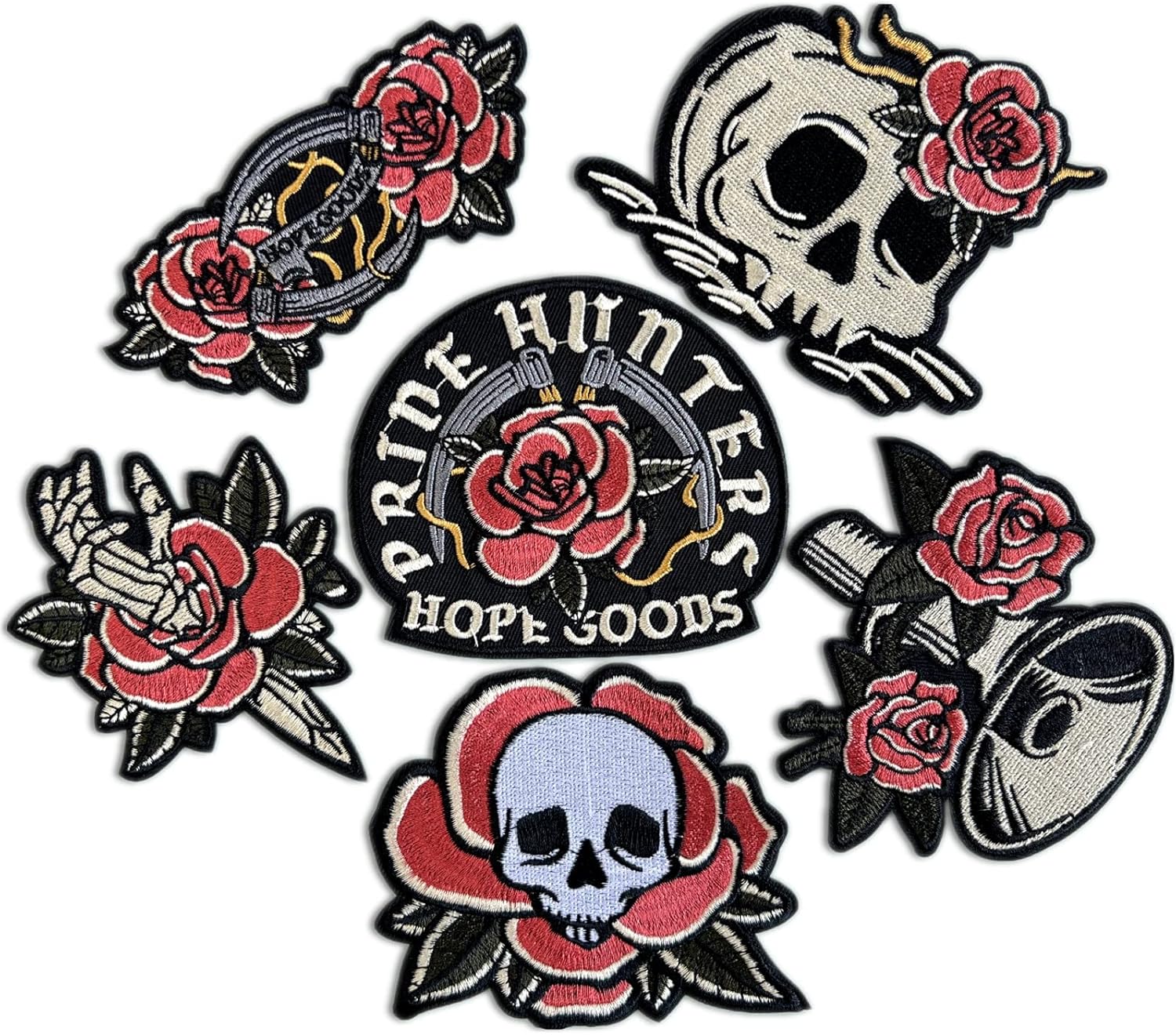 Amazon.com: Dark Embroidered Applique Iron On Patches for Backpacks ...