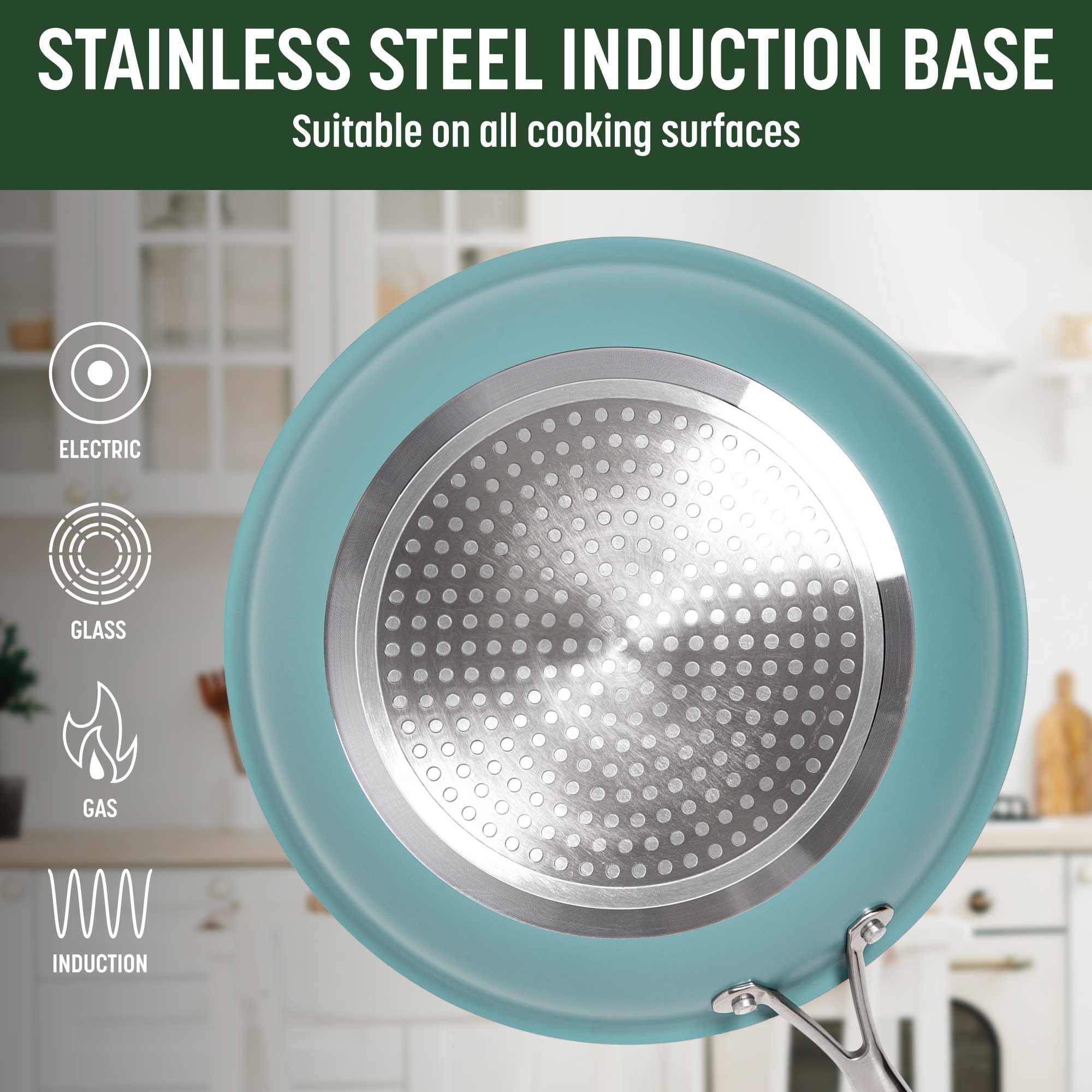 Goodful Ceramic Nonstick Pots and Pans Set, Titanium-Reinforced Premium ...