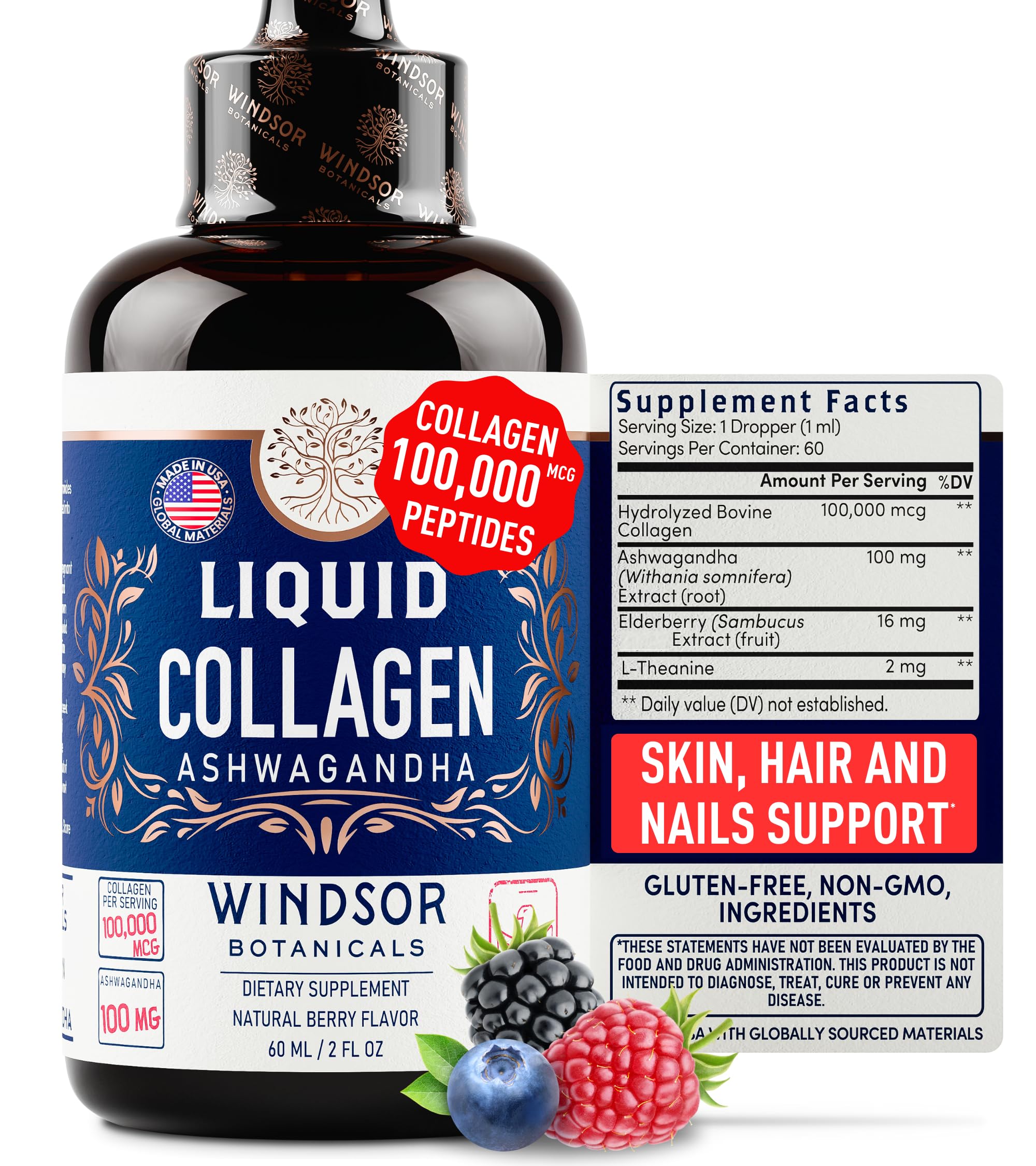 Amazon.com: Liquid Collagen for Women with Ashwagandha, Elderberry, L ...