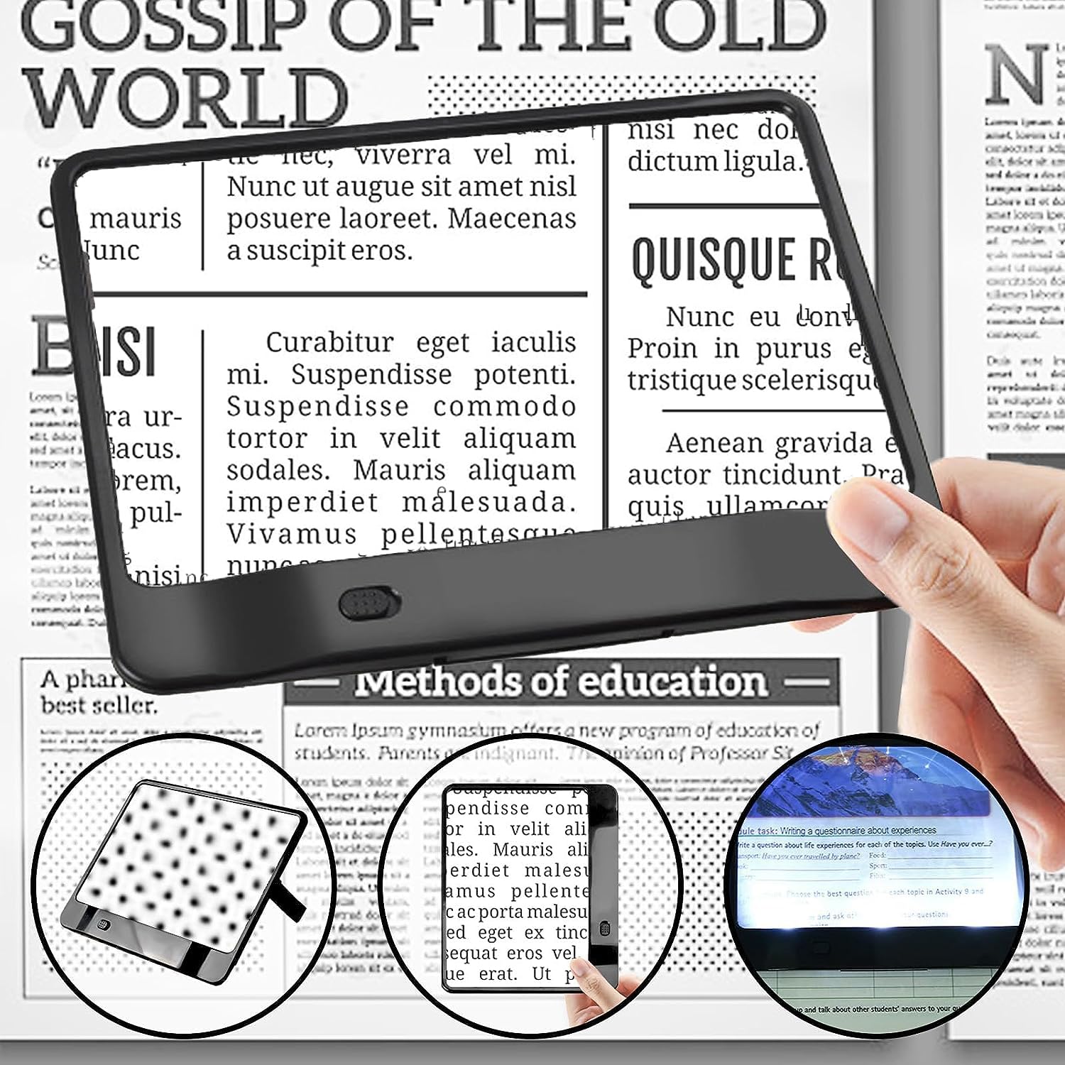 Magnifying Glass for Reading, 3X Reading Magnifier Large Full Page ...