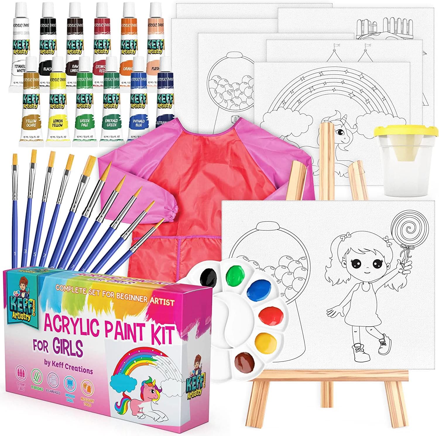 Amazon.com: ColorCrayz Paint Set for Kids - 27 Piece Art Kit for Girls ...
