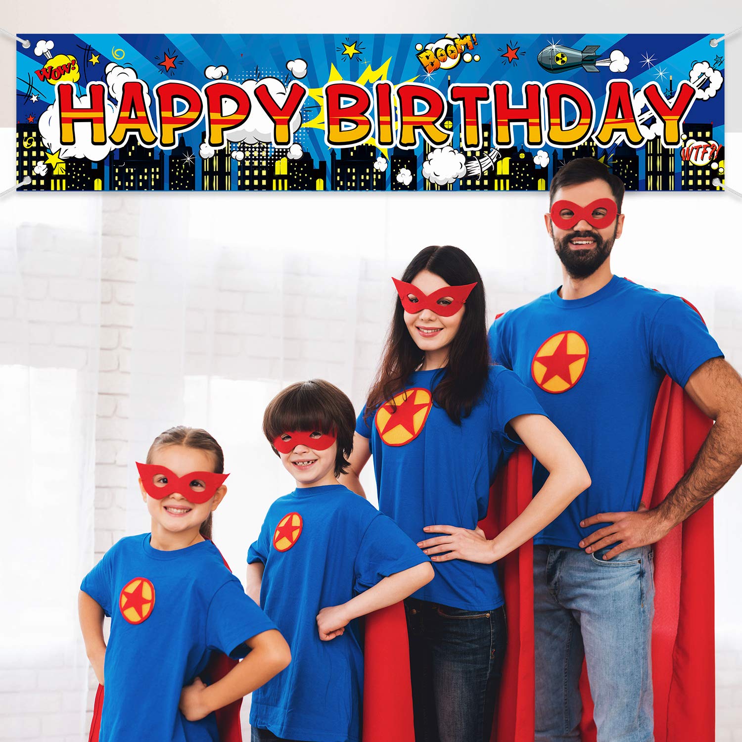 Hero Happy Birthday Banner Hero City Banner Boys Birthday Party ...