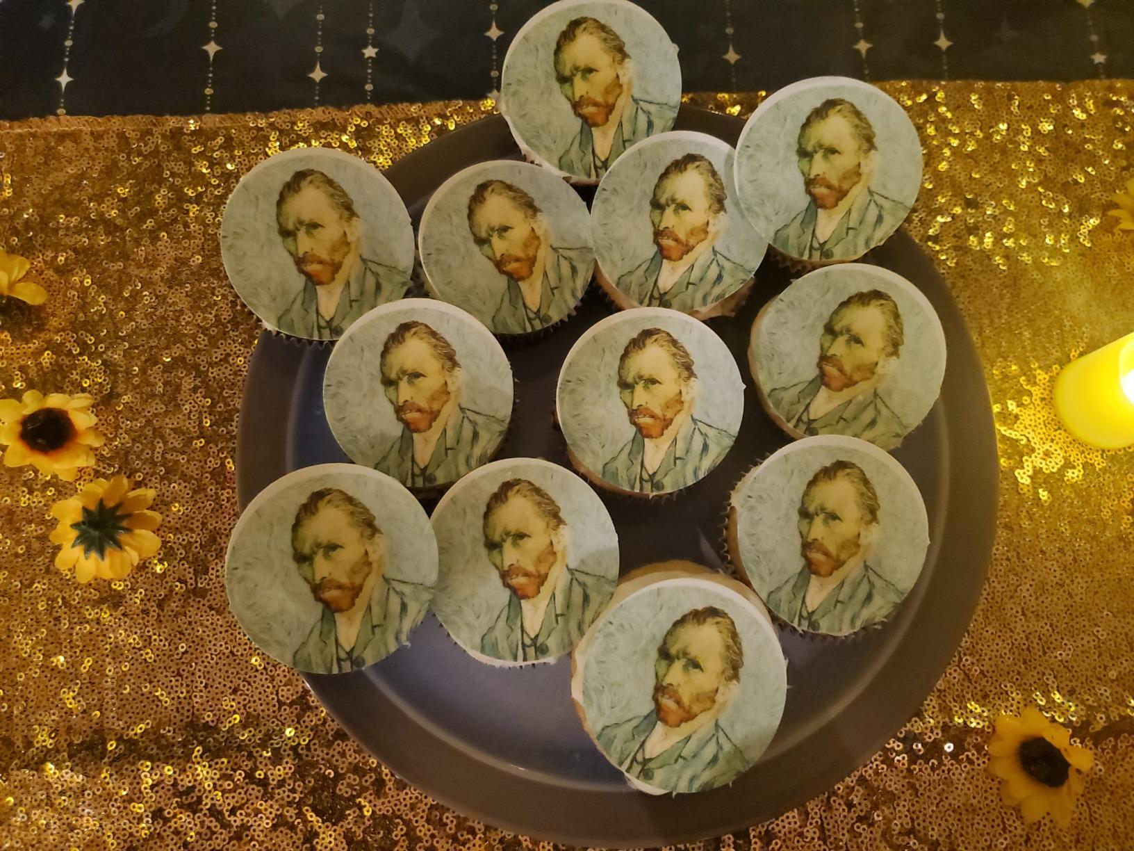 Amazon.com: 2" Round ~ Van Gogh Self Portraits ~ Edible Cake/Cupcake ...