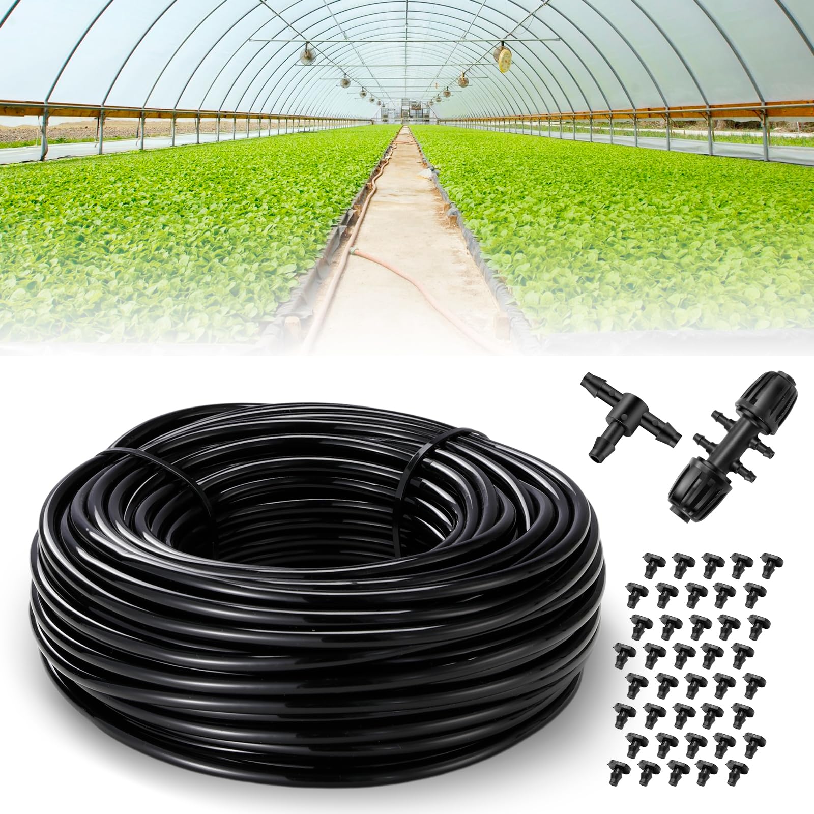 Snapklik.com : IPOW 100ft 1/4 Inch Drip Irrigation Tubing