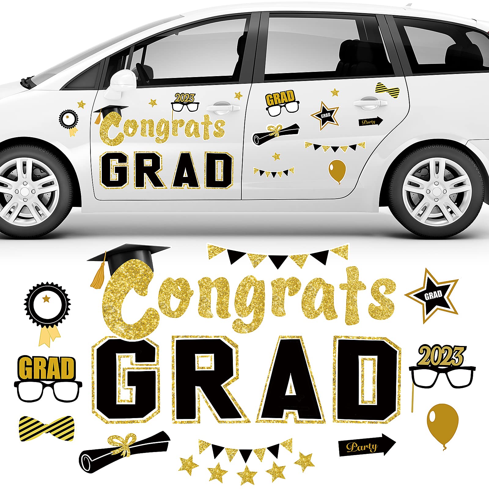 Amazon.com: 21 Pieces Graduation Car Magnets Set Congrats 2023 Magnetic ...