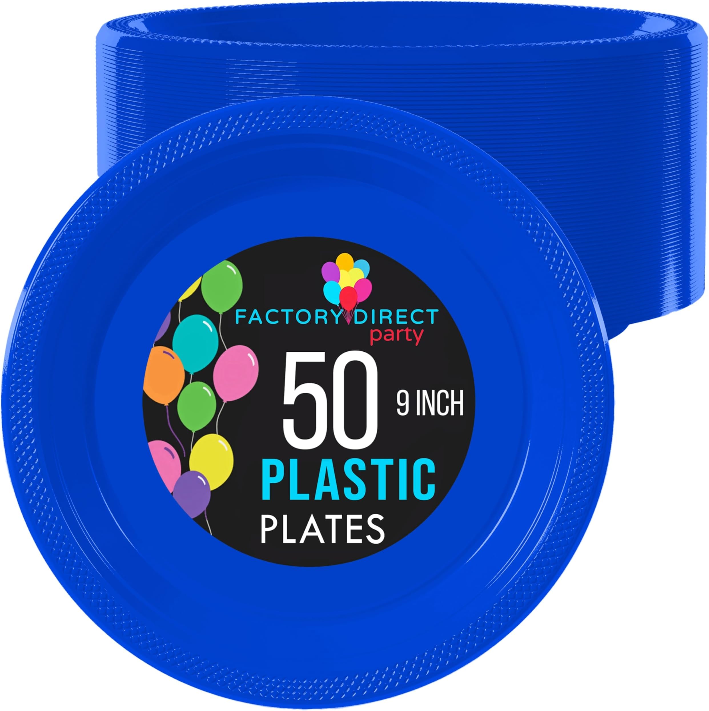 Amazon.com: Vibrant Round Bright Royal Blue Plastic Plates - 9" (10 ...
