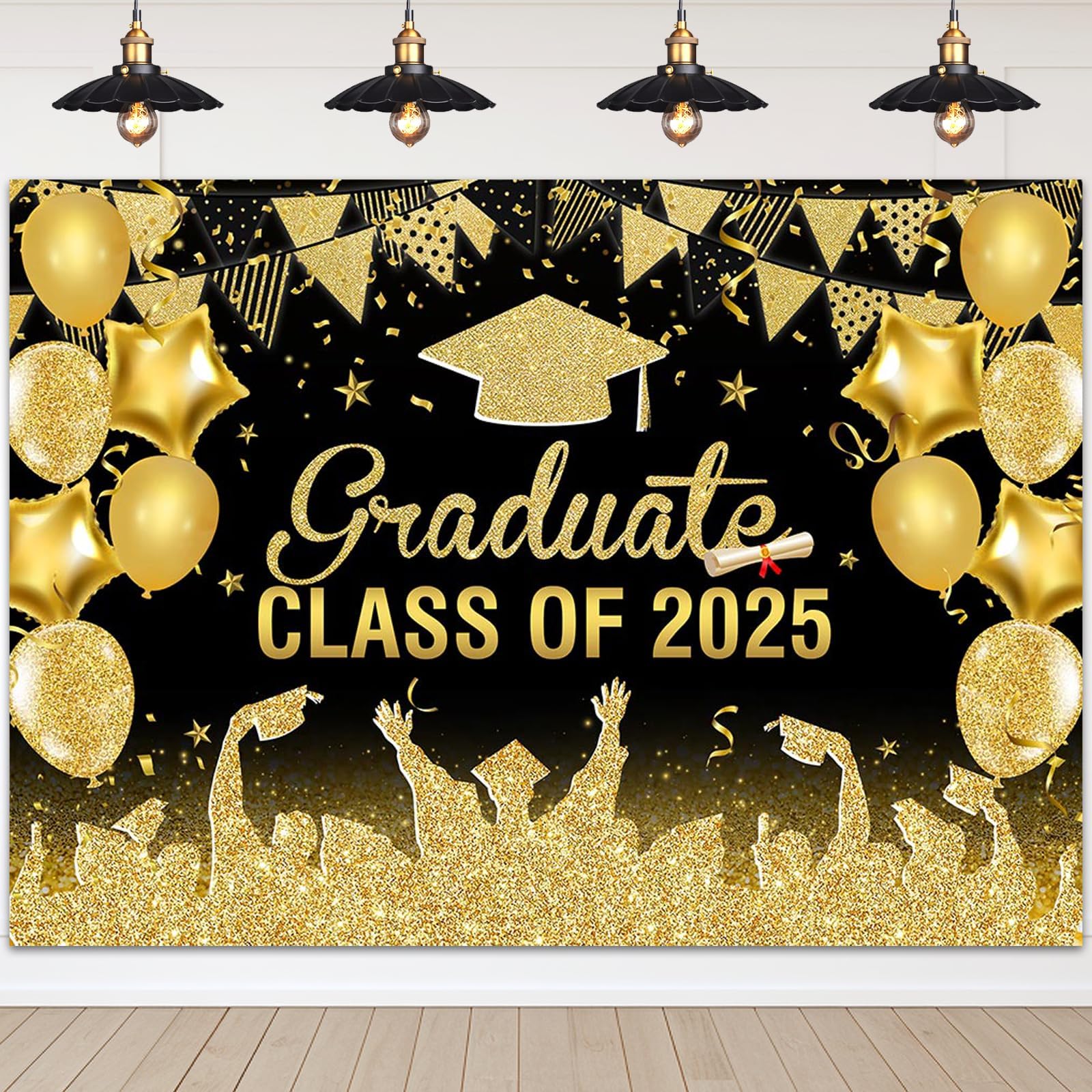 Amazon.com : Avezano 7x5ft Graduation Backdrop Class of 2025 Black and ...
